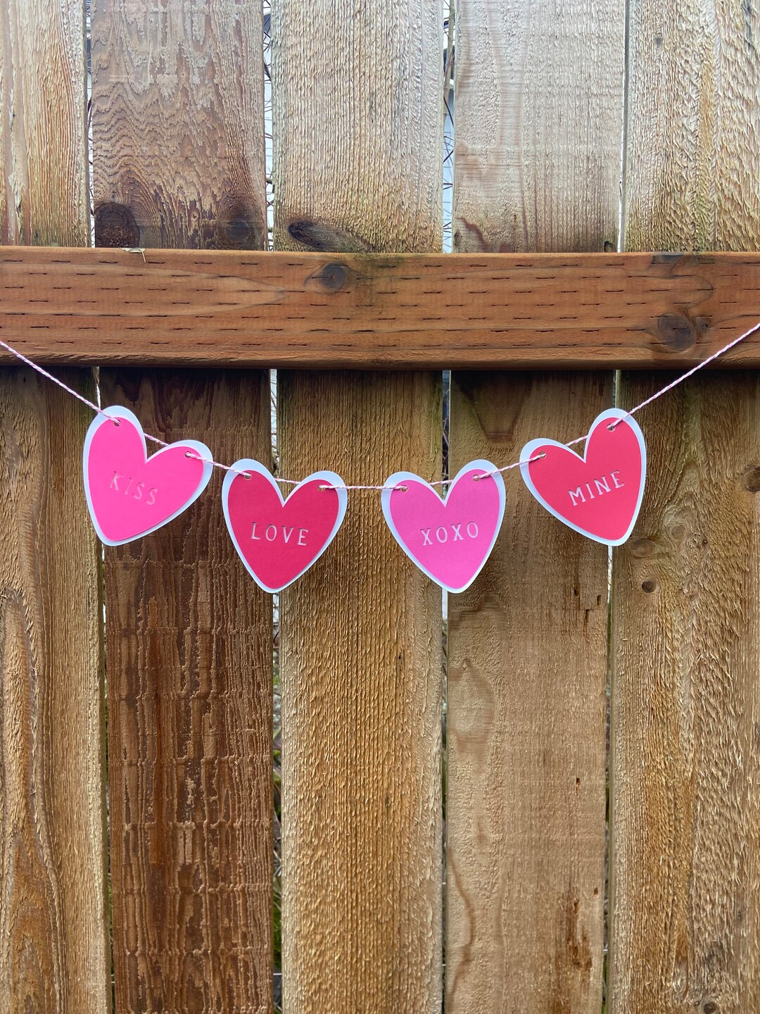 Candy Heart Banner, Valentines Day Banner, Conversation Heart Banner ...