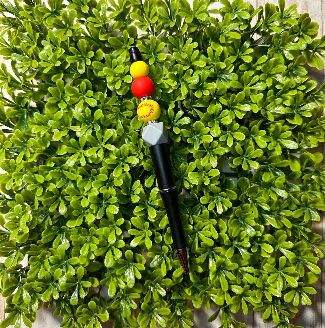 Pen, Custom Made Beaded Pens, Basketball Beaded Pen, Basketball Coach ...