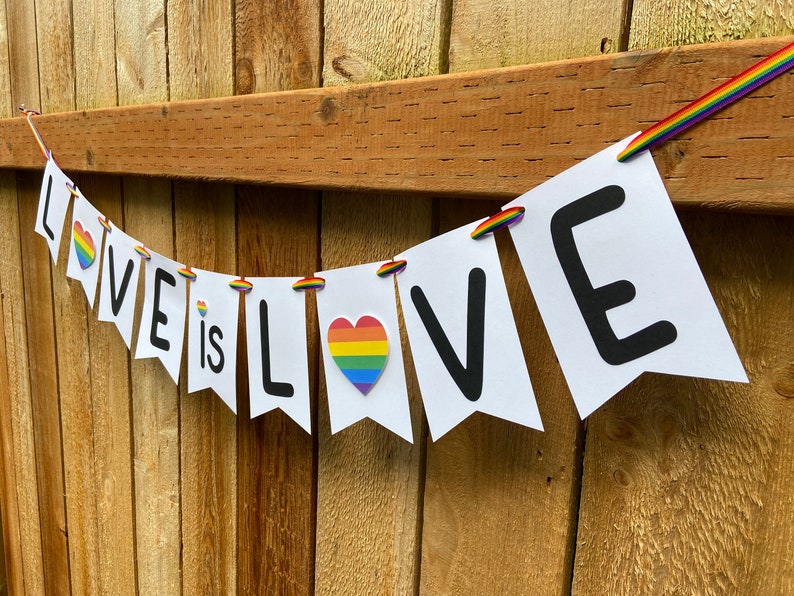 Love is Love Banner Pride Banner Pride Decor Rainbow Party - Etsy
