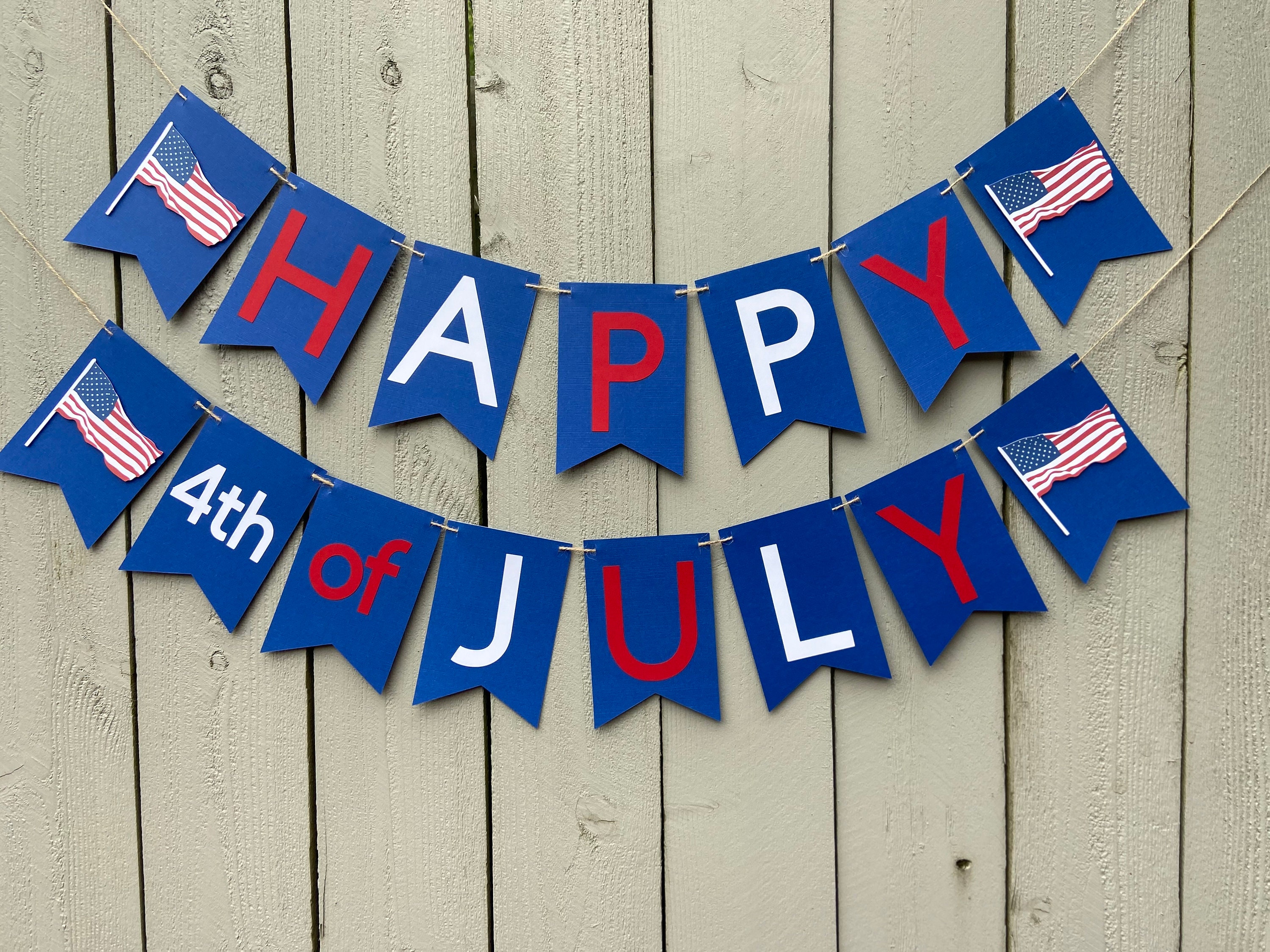 Happy 4th of July Banner 4th of July Banner Patriotic Decor - Etsy