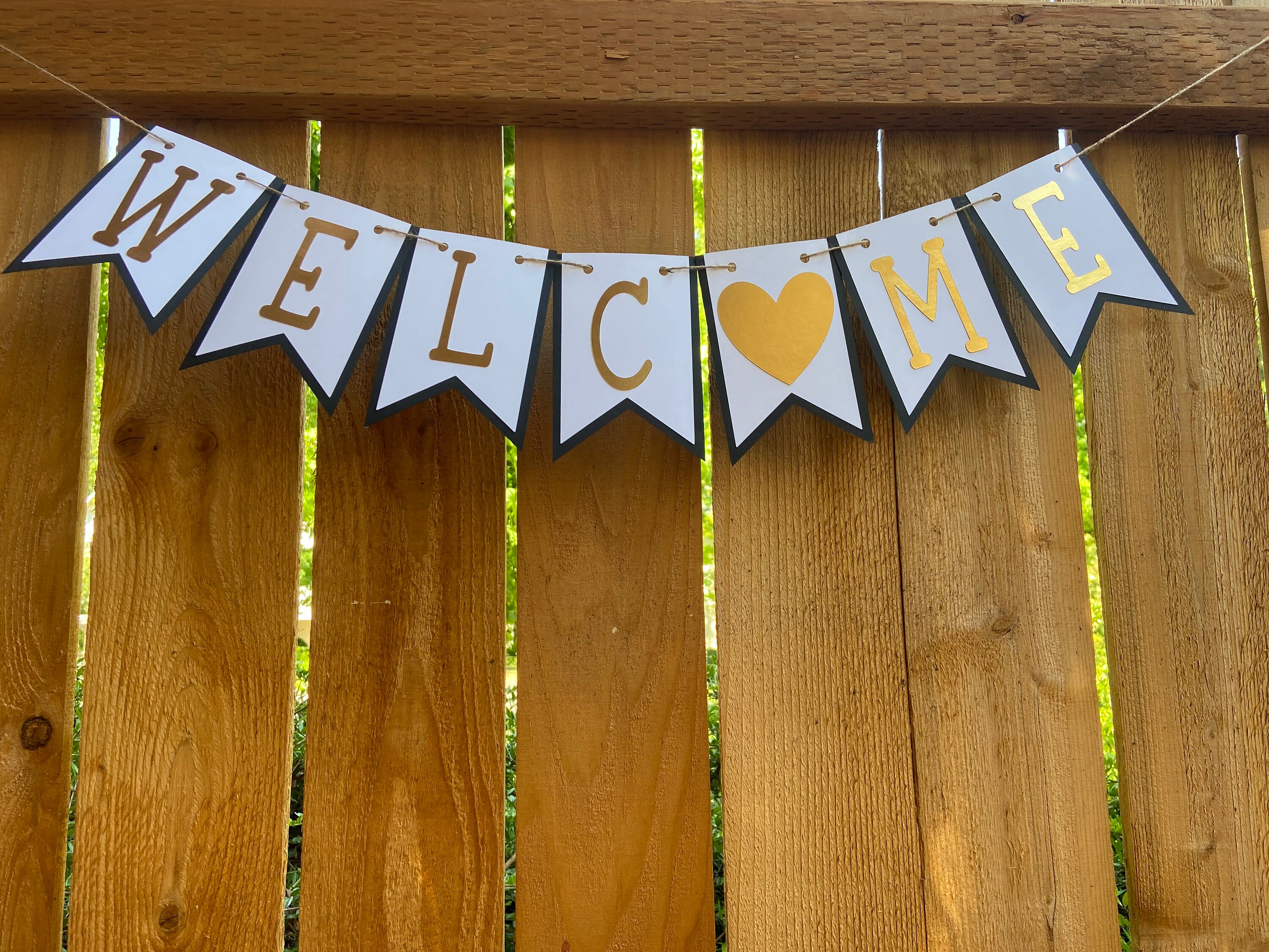 Welcome Banner Welcome Heart Banner Welcome garland Welcome | Etsy