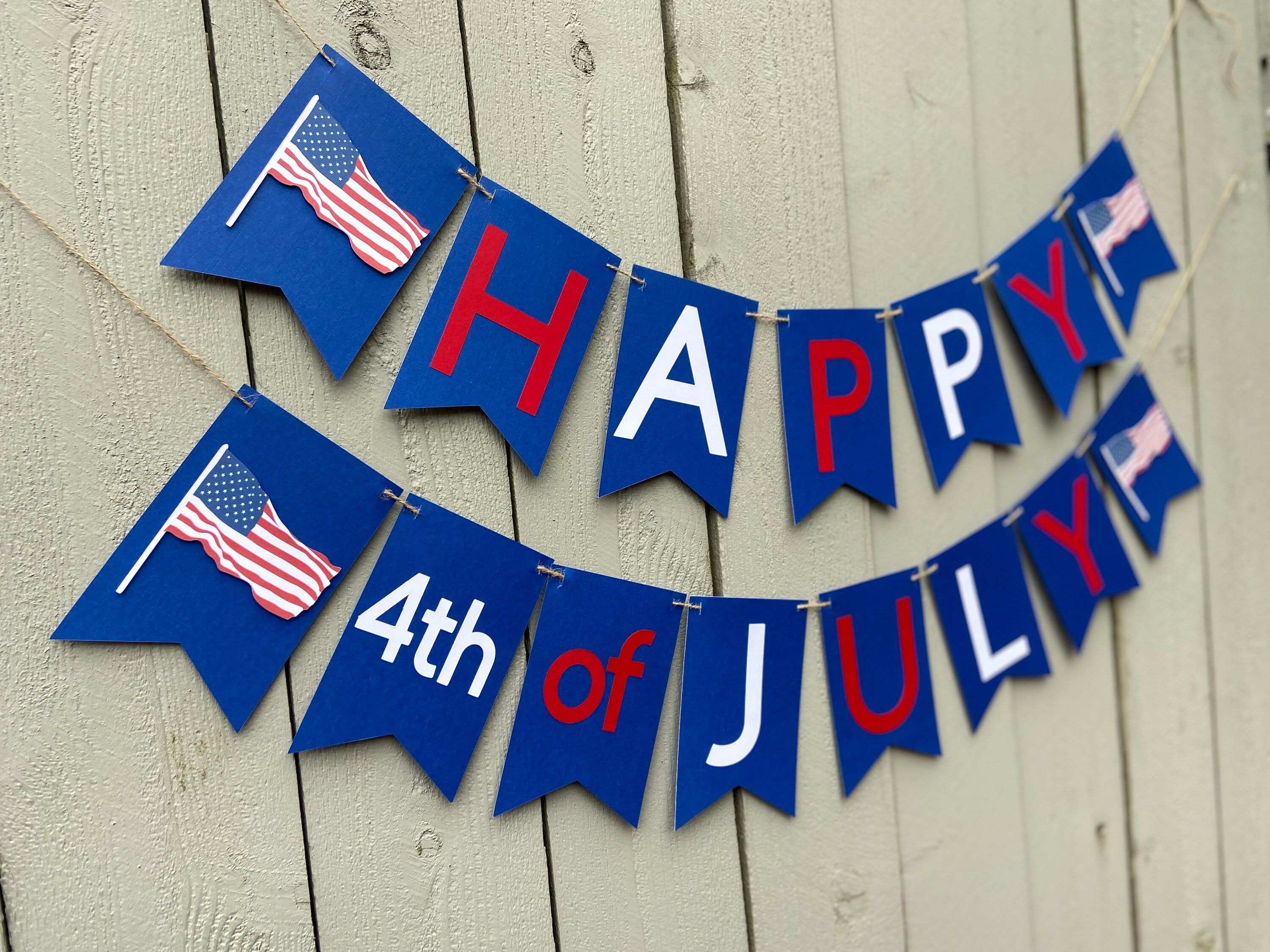 Happy 4th of July Banner, 4th of July Banner, Patriotic Decor, Summer ...