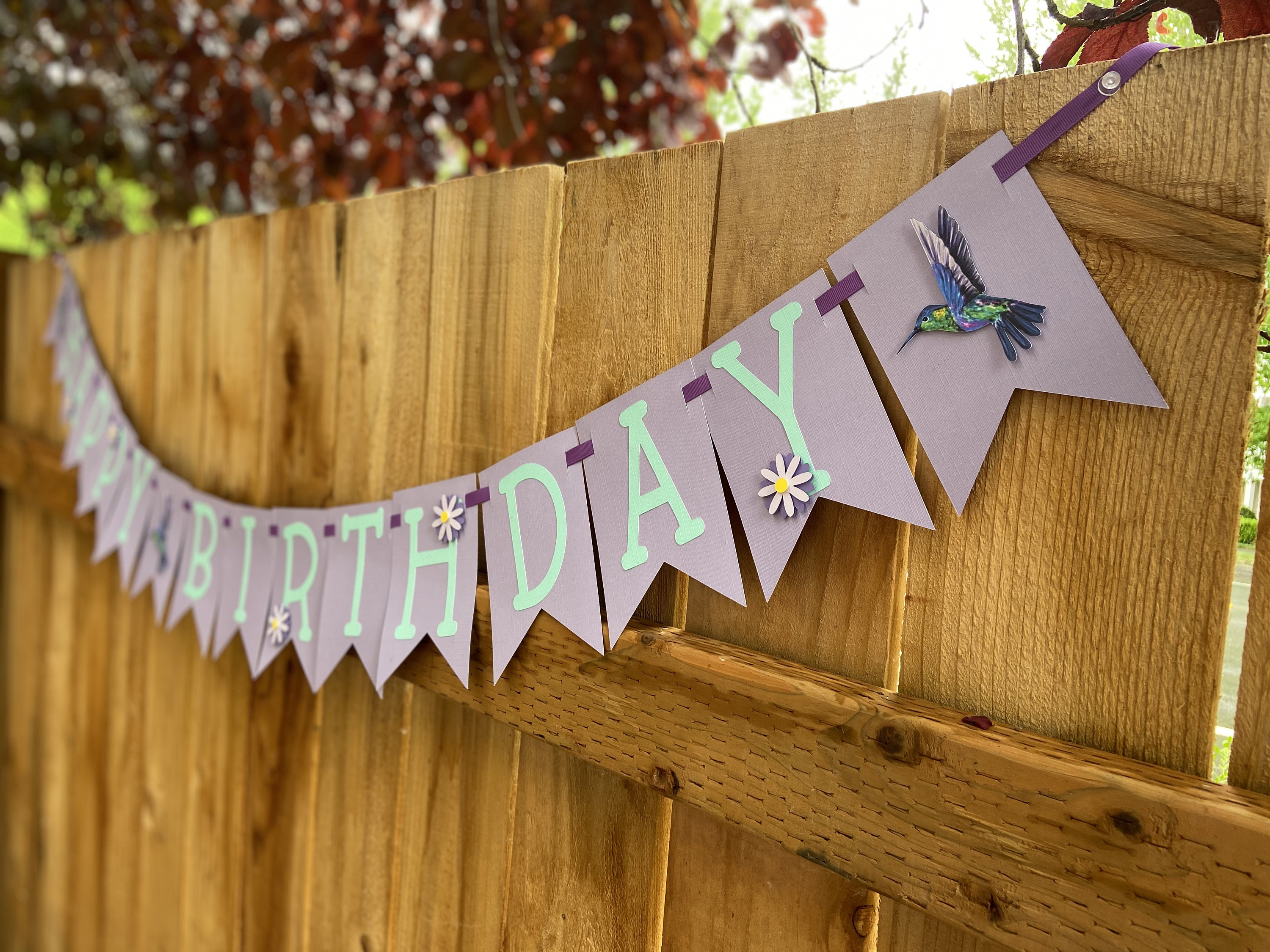Happy Birthday Banner Hummingbird birthday banner Happy | Etsy