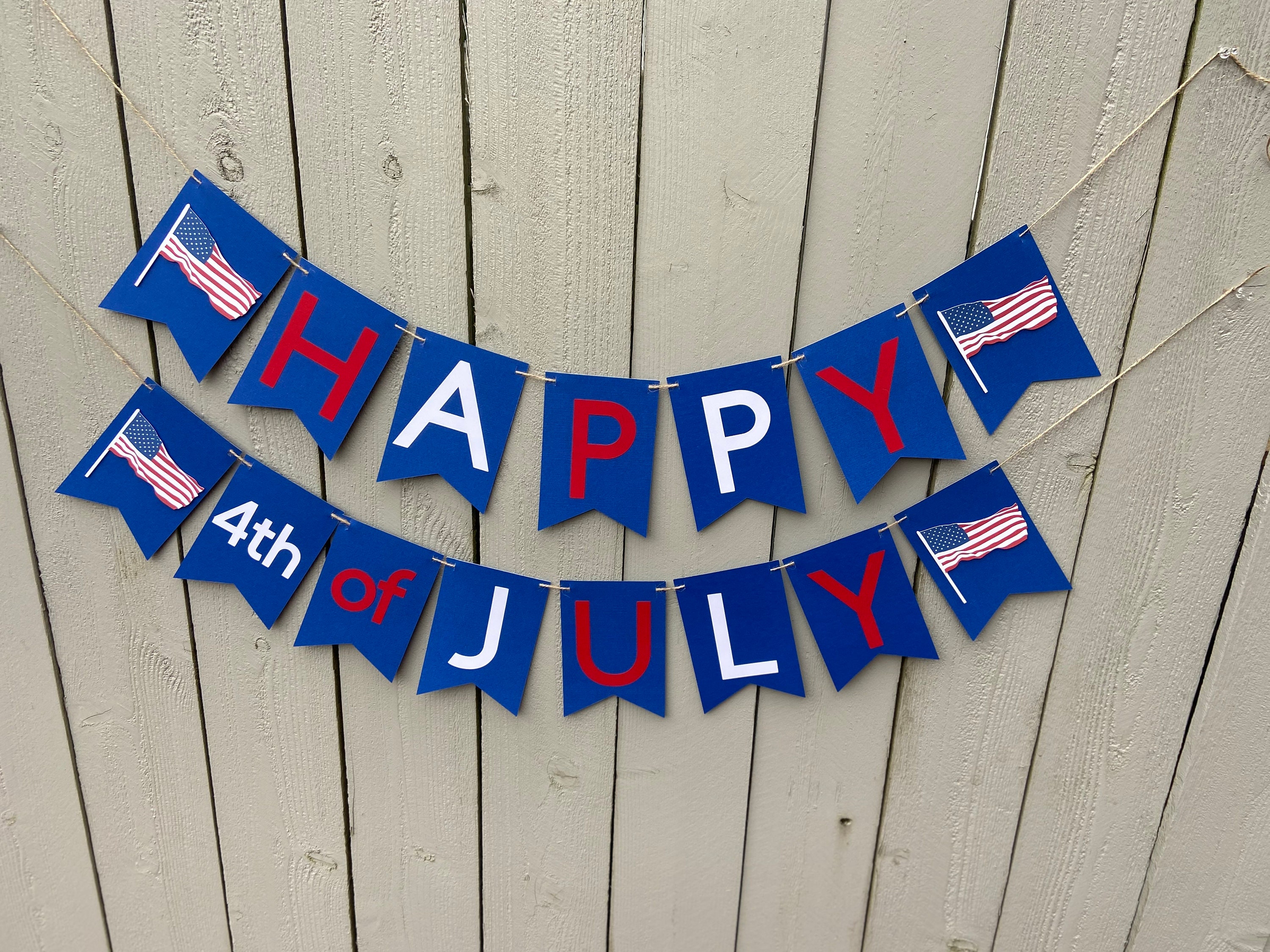 Happy 4th of July Banner, 4th of July Banner, Patriotic Decor, Summer ...