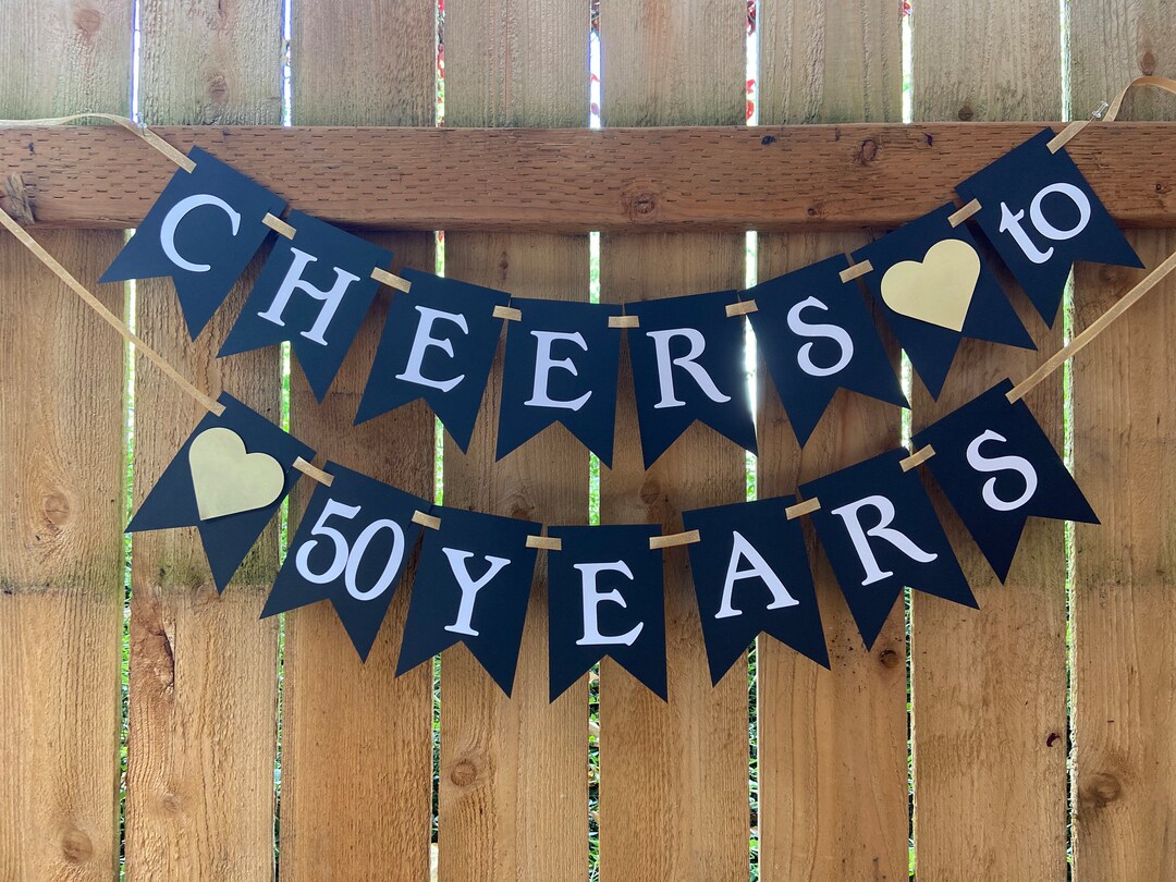Cheers to 50 Years Banner, Milestone Birthday, Retirement Party - Etsy