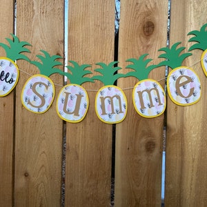 Hello Summer Banner, Summer Decoration, Summer Banner, Pineapple Banner ...