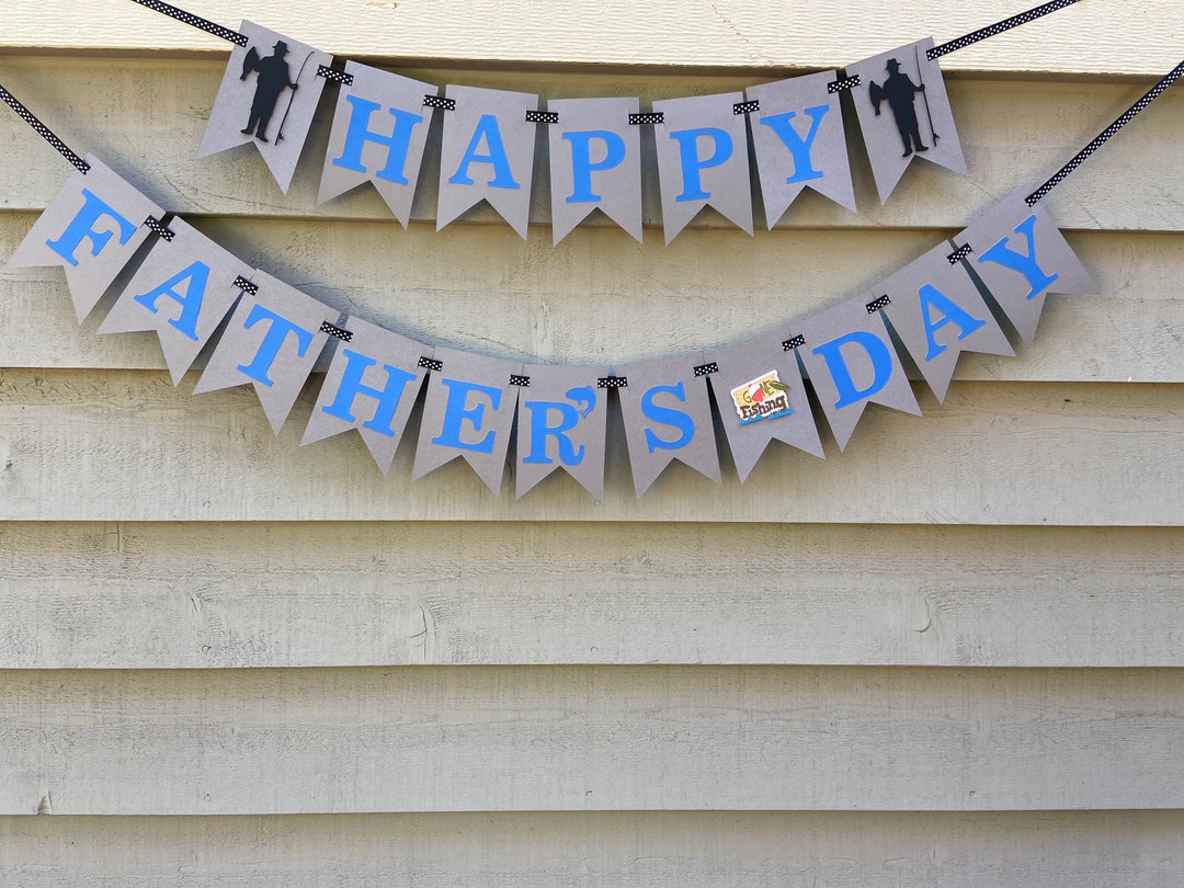 3D Father's Day Banner, Fishing Decor, Pre-hung Garland - Etsy