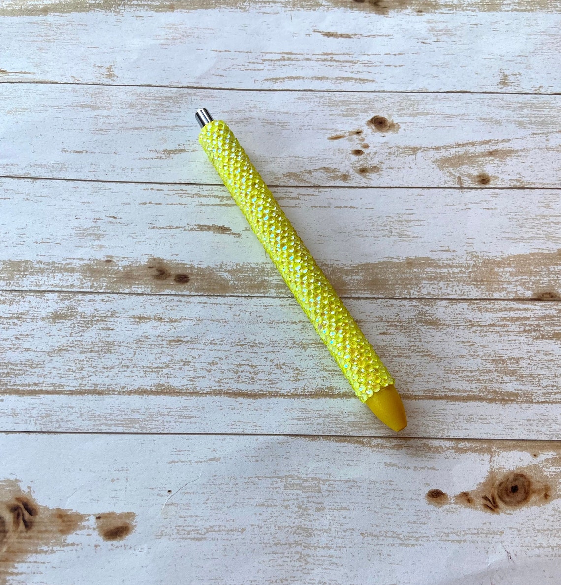 Handmade Neon Yellow Rhinestone Pen, Bling Ballpoint, Refillable - Etsy