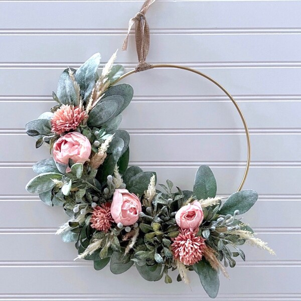 Floral Hoop Wreath - Etsy