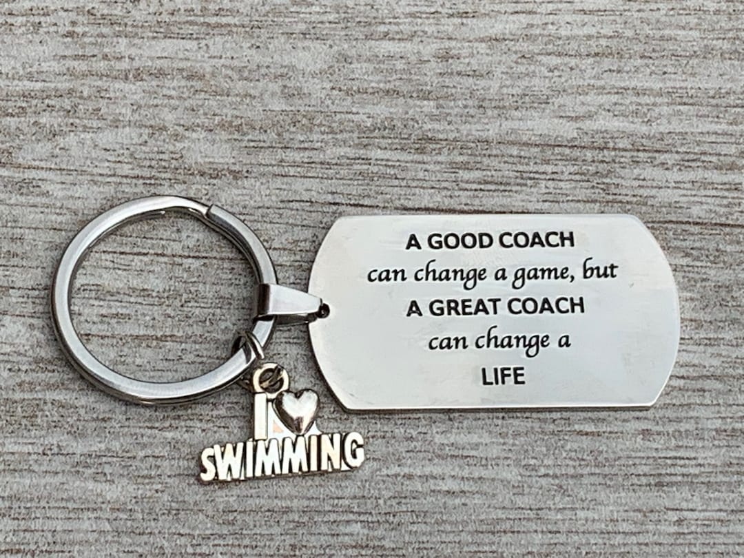 Swim Coach Keychain, Swimming Coach Gifts, A Good Coach Can Change a ...