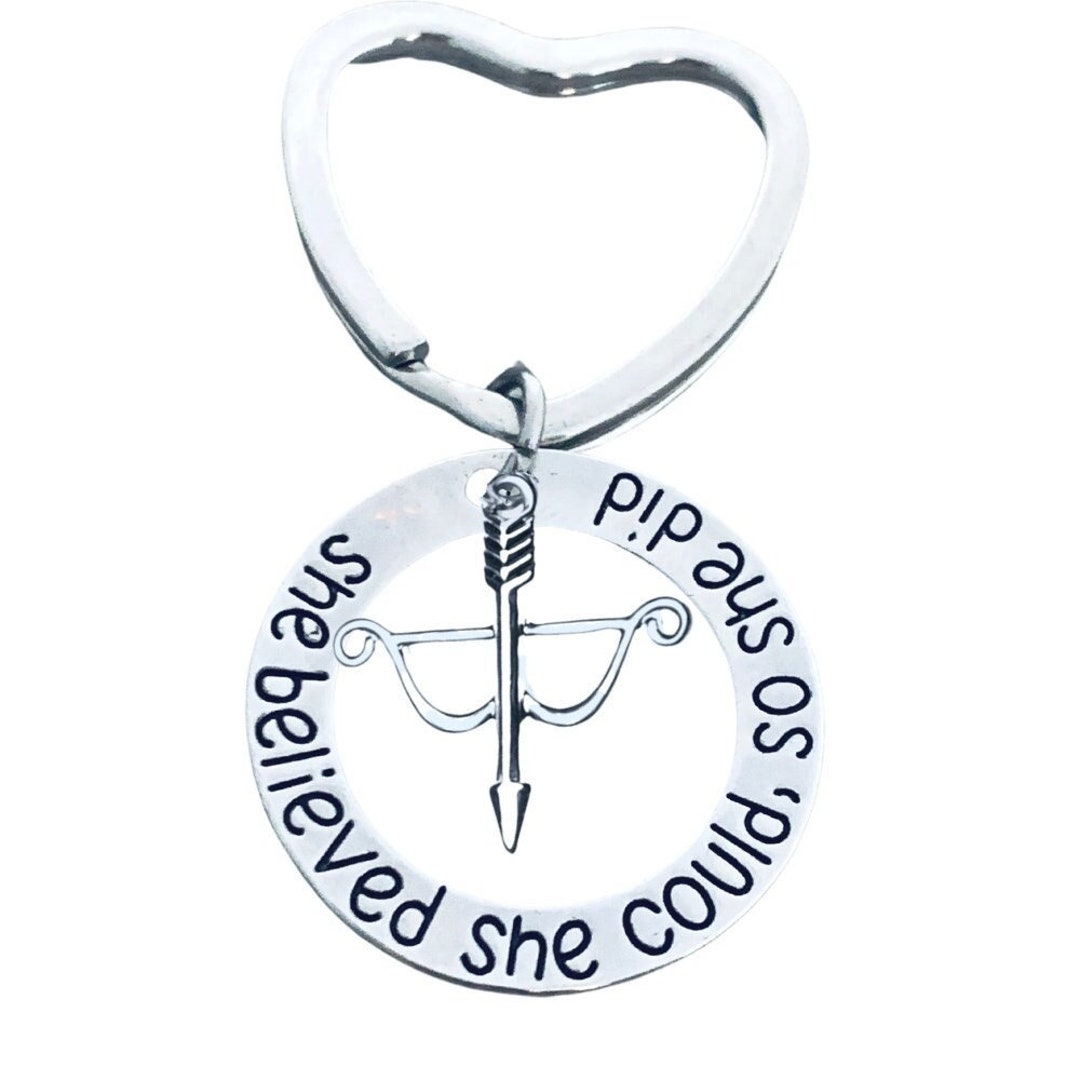 Girls Archery Gift, Archery Keychain, Inspirational She Believed She ...
