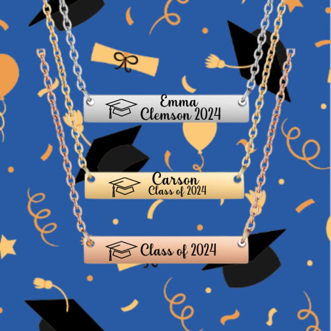 Graduation Bar Necklace Personalized Graduation Gift Necklace, 2024 ...