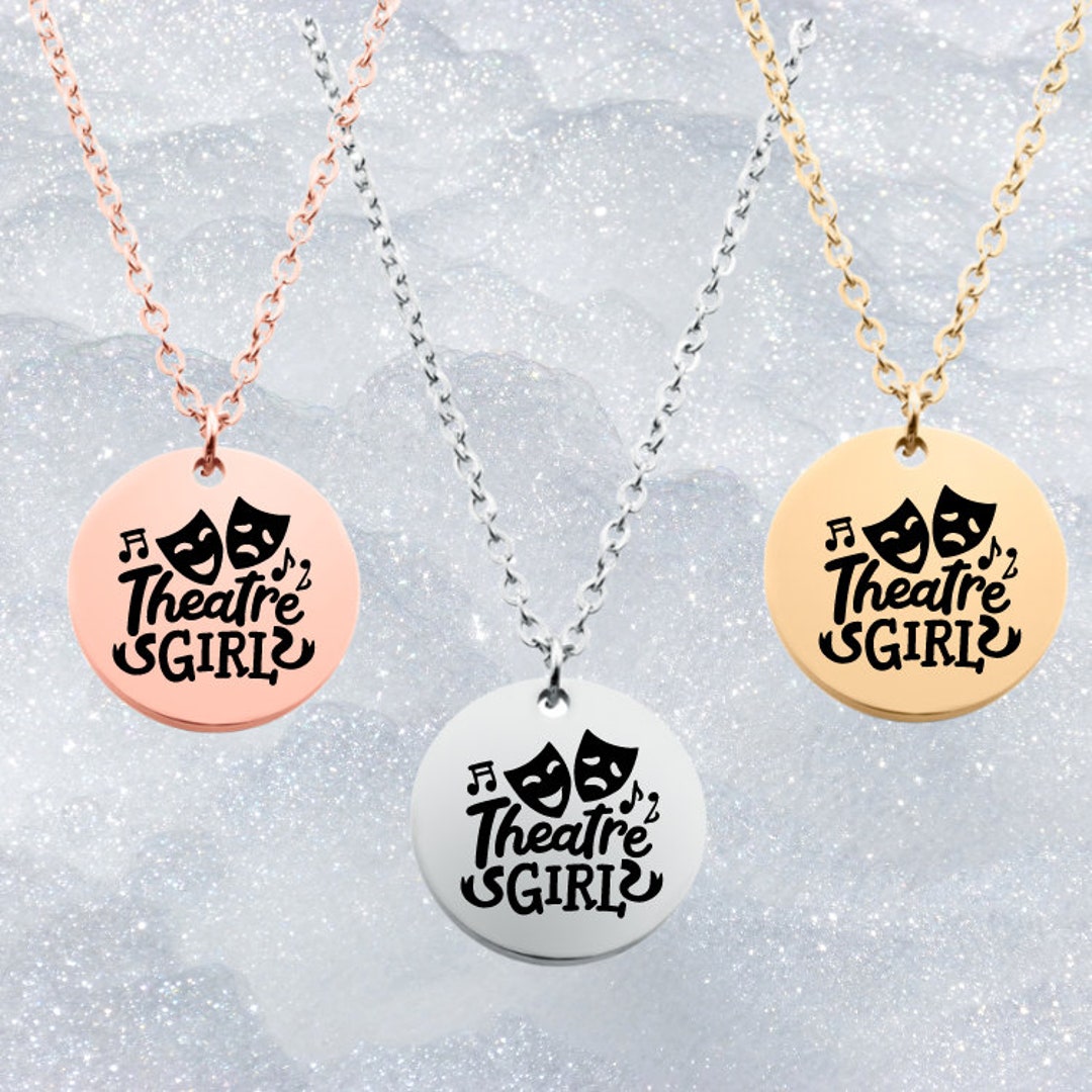 Drama Theater Necklace, Drama Engraved Necklace, Drama Students Gift ...
