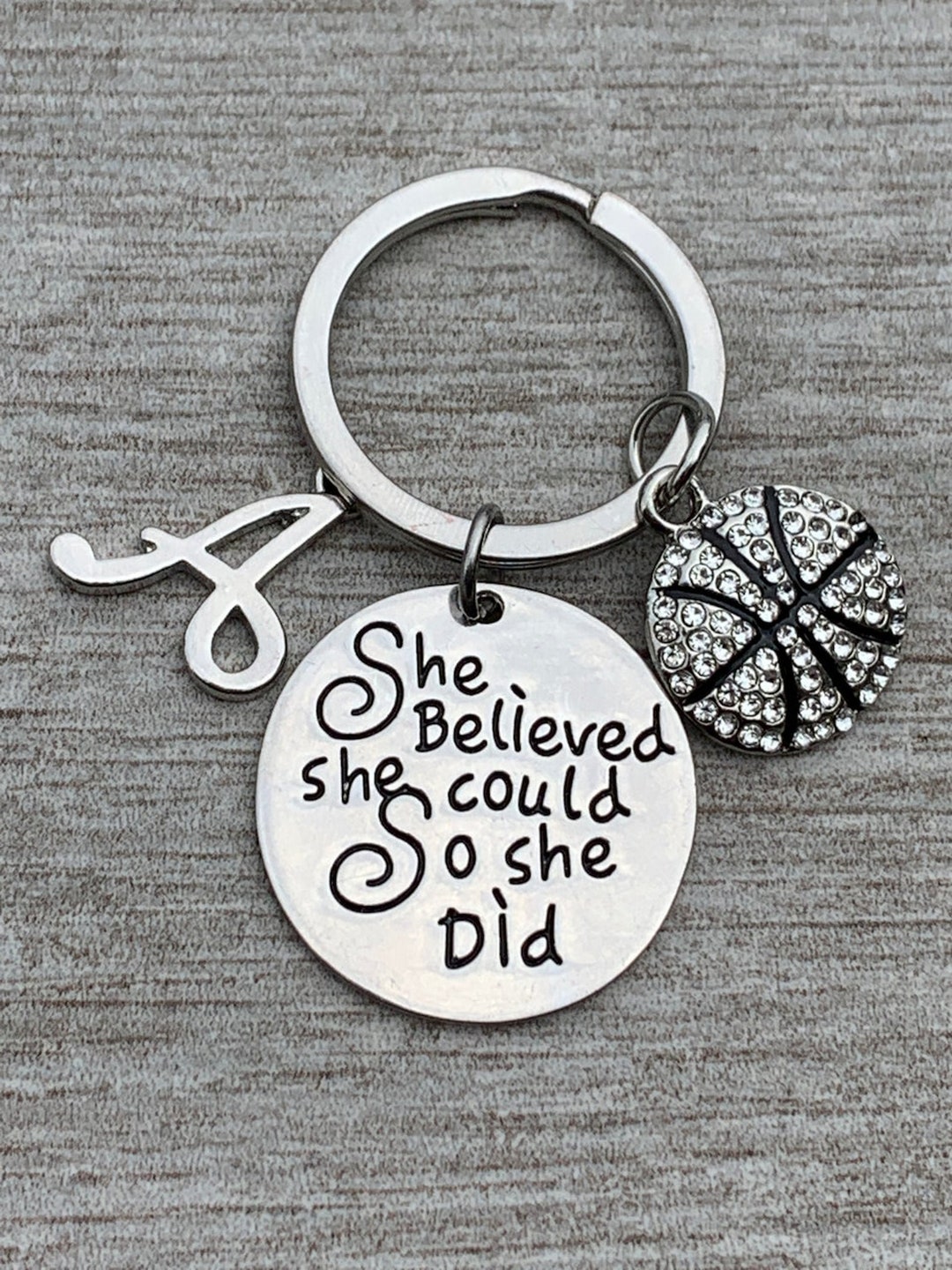 Girls Basketball Keychain, Basketball Gift, Custom She Believed She ...