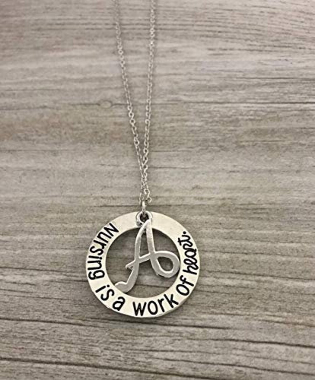 Personalized Nurse Necklace, Nursing is a Work of Heart Pendent ...
