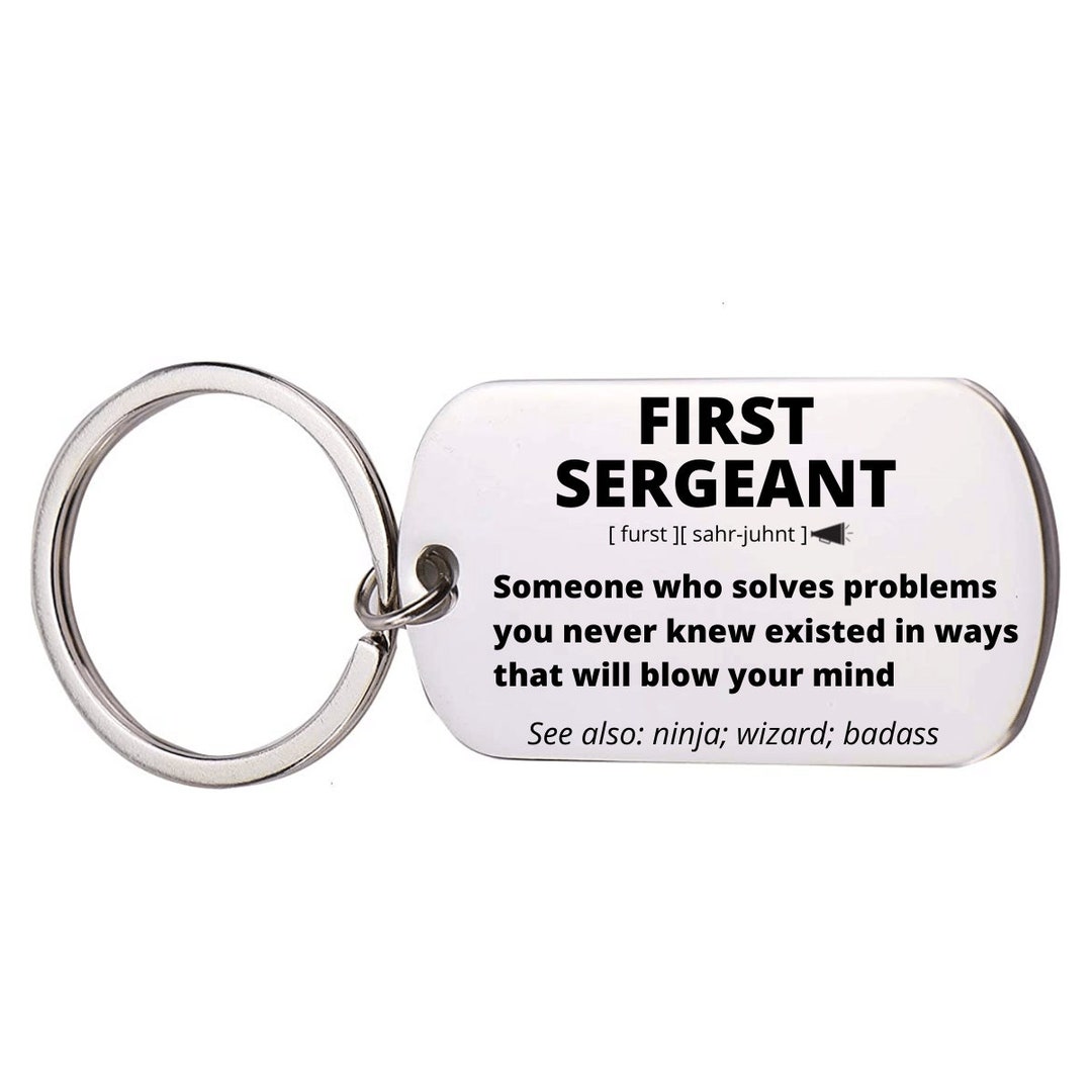 First Sergeant Gift, Stainless Steel Engraved Keychain for Women and ...