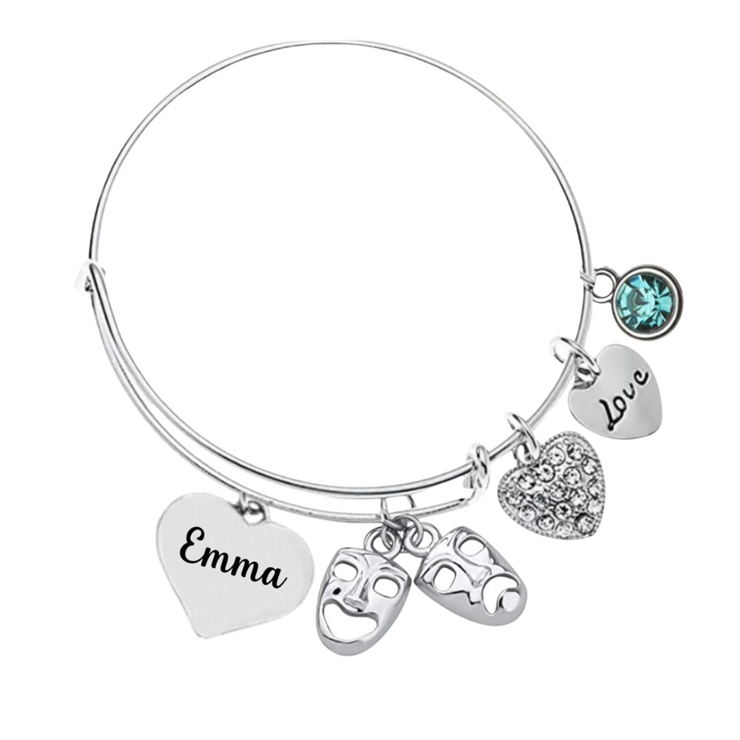 Drama Bracelet Personalized Theatre Gift Tragedy Masks Drama Graduation ...
