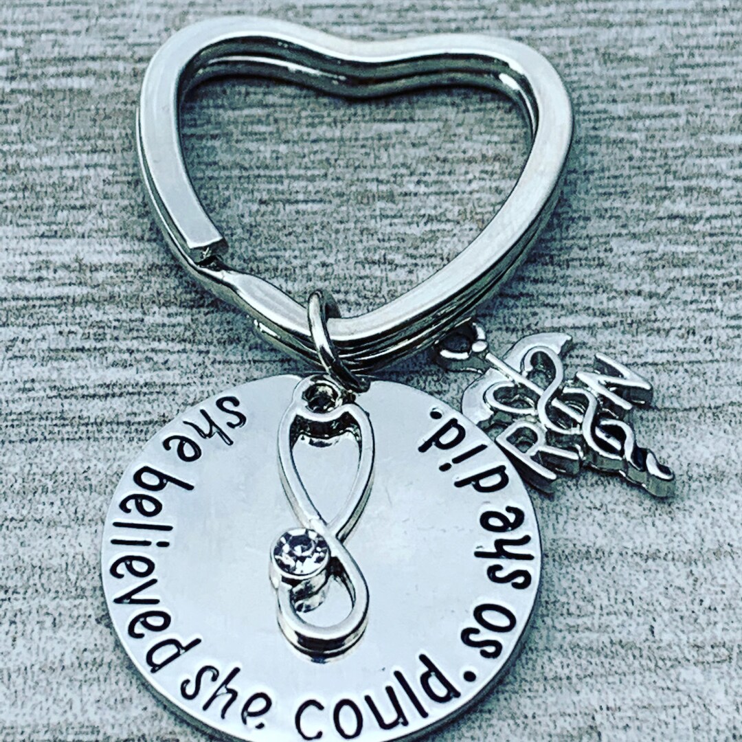 Nurse Graduation Keychain, Custom Nursing Jewelry, She Believed She ...