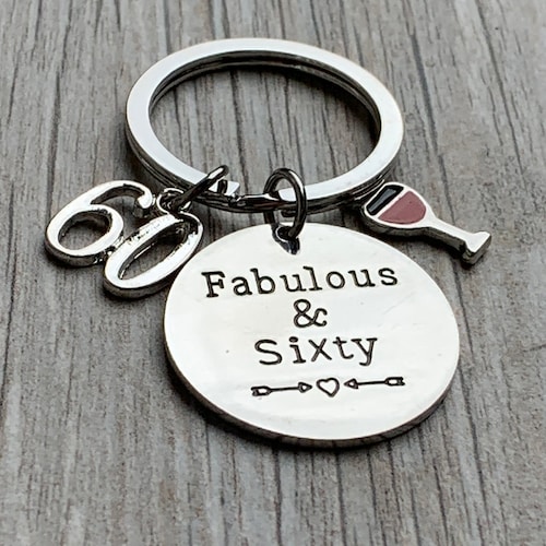 60th Birthday Gifts for Women Keychain Sixty Key Chain 60 - Etsy