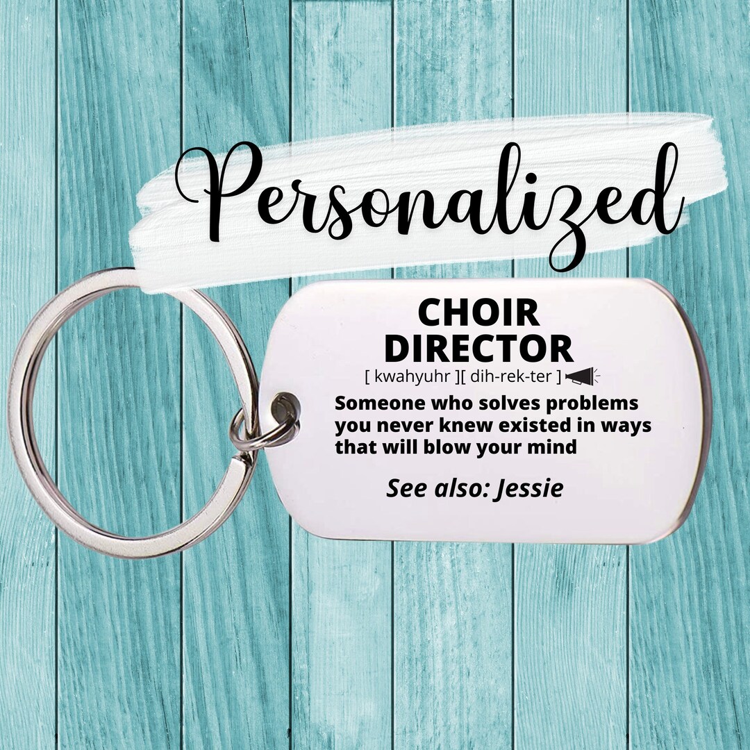 Choir Director Gift, Stainless Steel Engraved Keychain for Women and ...