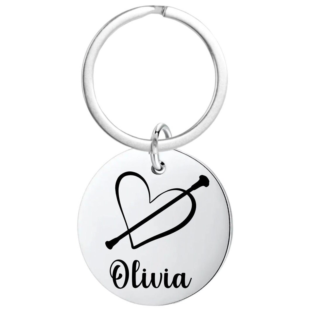 Personalized Engraved Girls Baton Love Twirling Charm Keychain, Jewelry ...