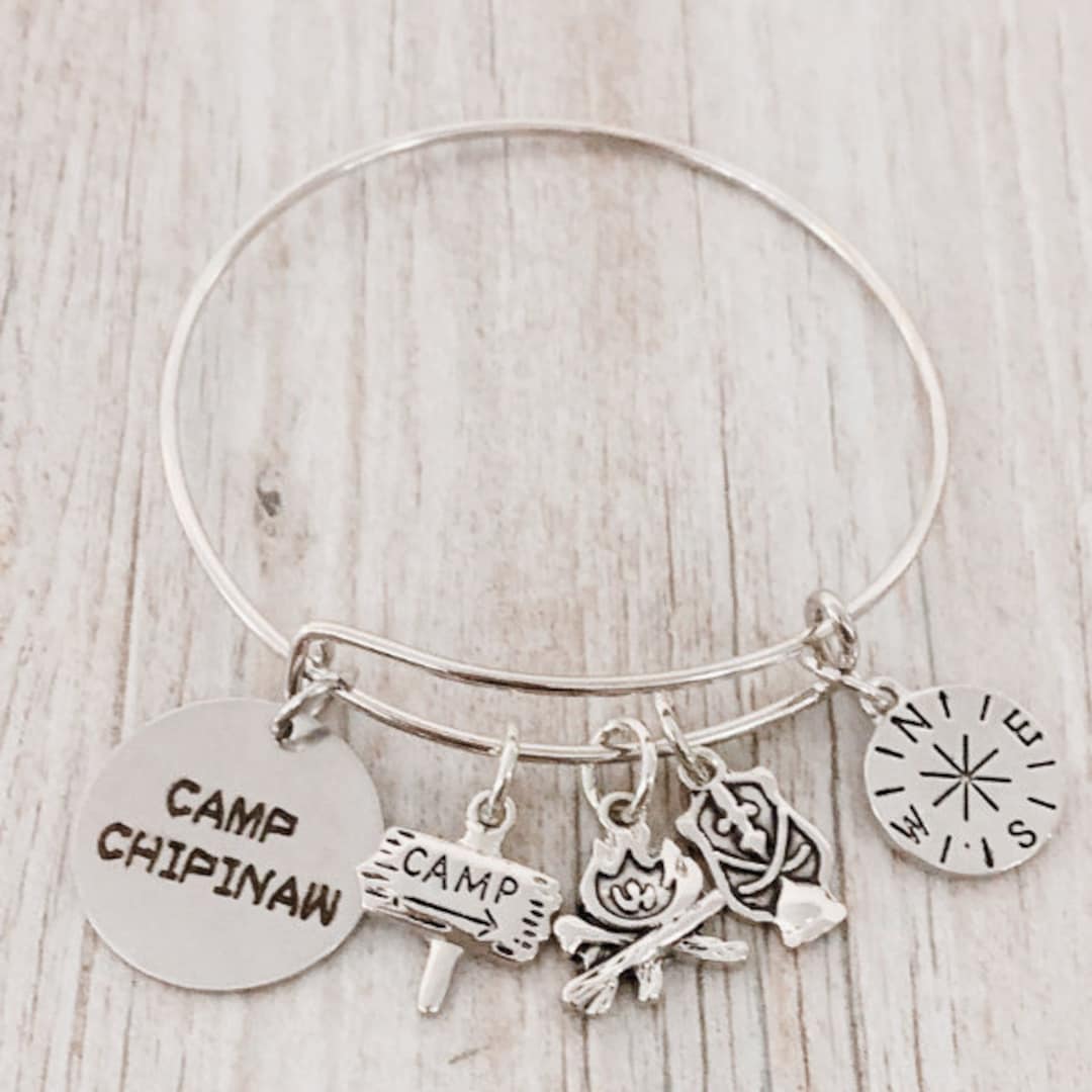 Personalized Camp Gift for Girls, Camp Bracelet With Camp Name Engraved ...