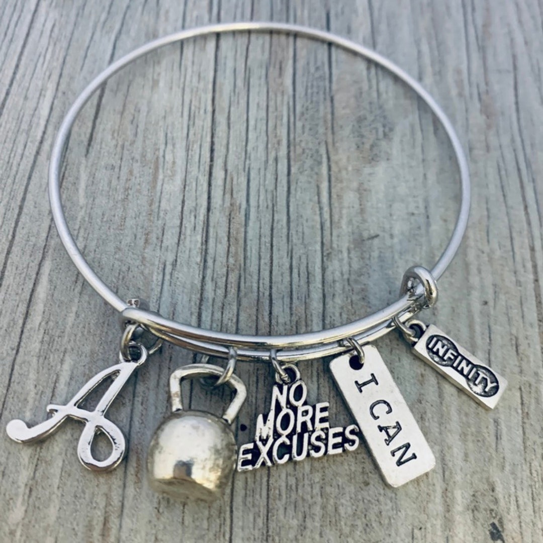 Personalized Kettlebell Bracelet, Workout Gifts, Fitness Bracelet for ...