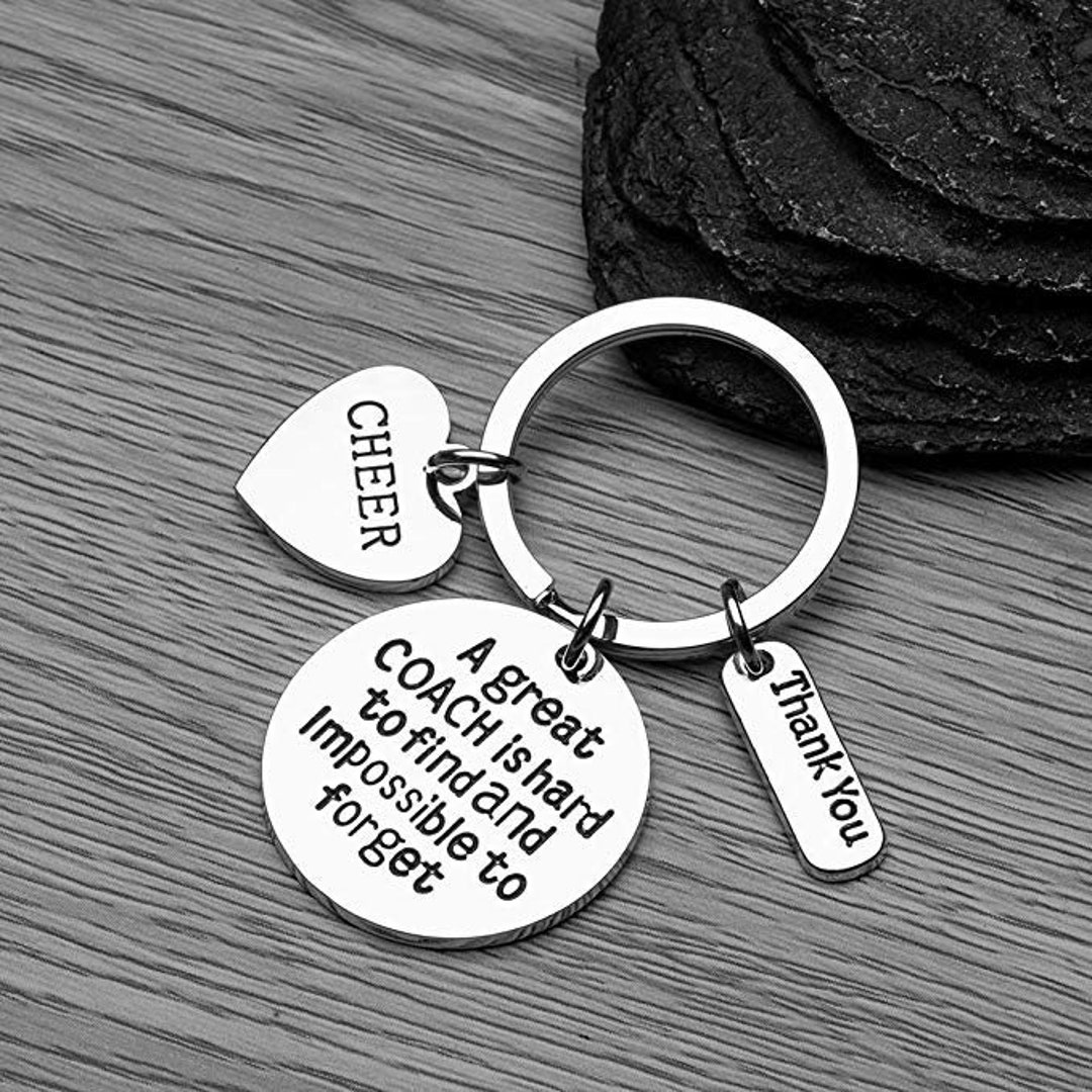 Cheer Coach Keychain, Cheerleading Gift, Great Coach is Hard to Find ...