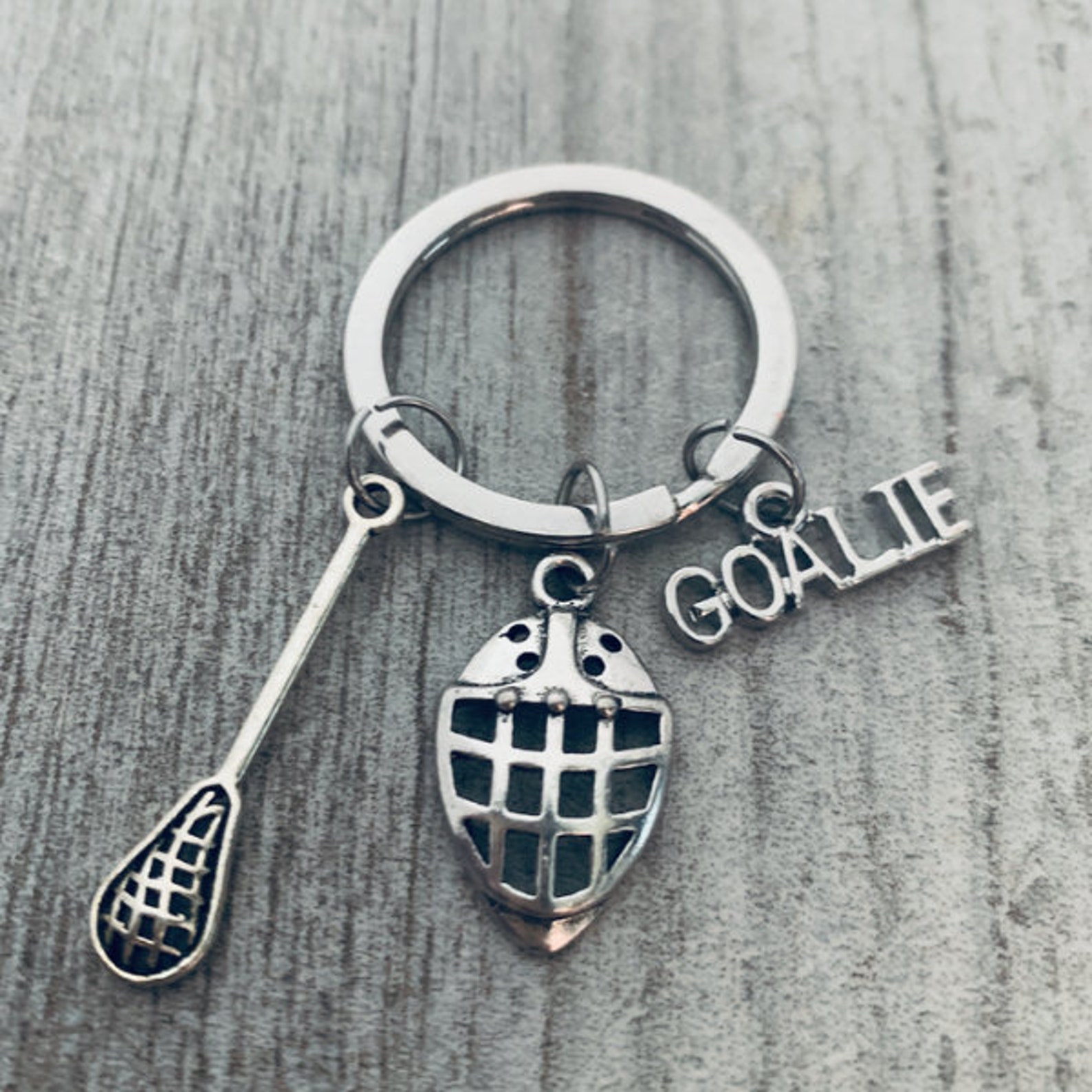 Lacrosse Goalie Keychain Boys Lacrosse Goalie Charm Keychain - Etsy