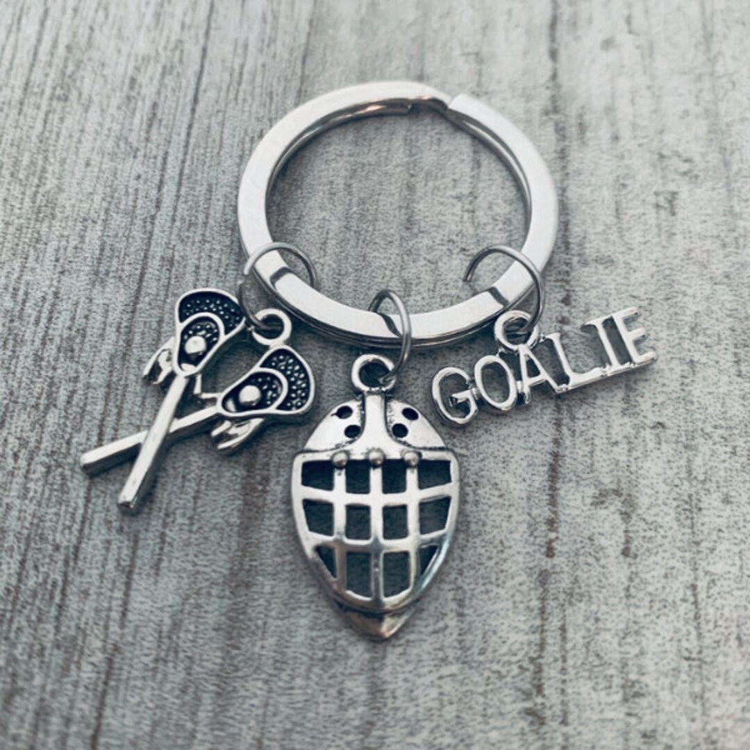 Lacrosse Goalie Keychain, Boys Lacrosse Goalie Charm Keychain, Jewelry ...
