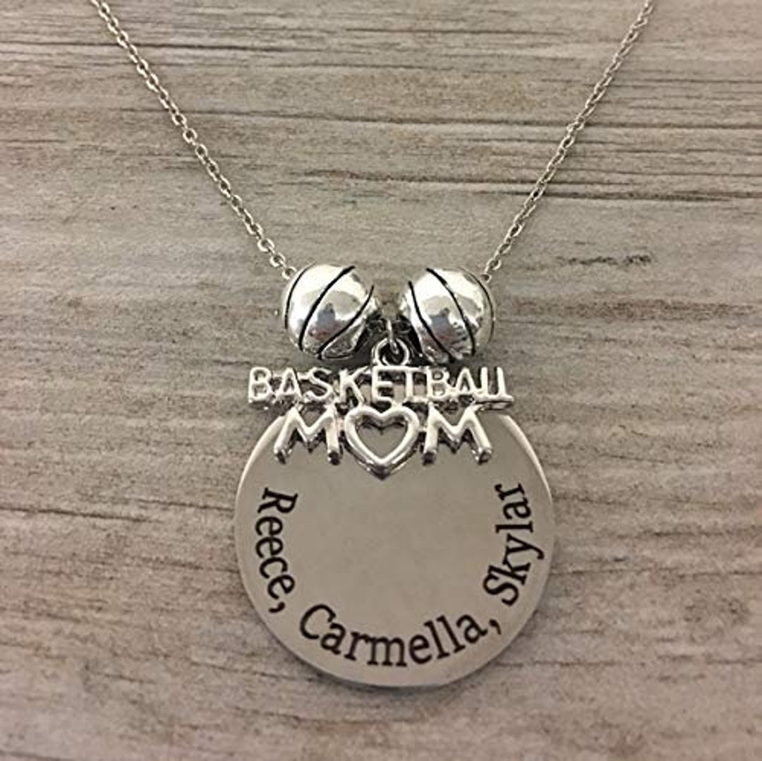 Personalized Basketball Mom Charm Necklace, Basketball Jewelry for Moms ...