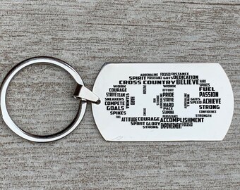 Cross Country Running Keychain XC Team Gift Personalized - Etsy
