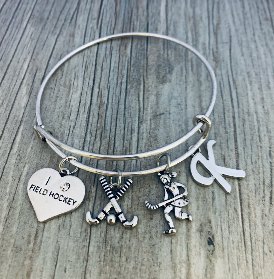 Personalized Field Hockey Gift, Field Hockey Charm Bracelet, Custom ...
