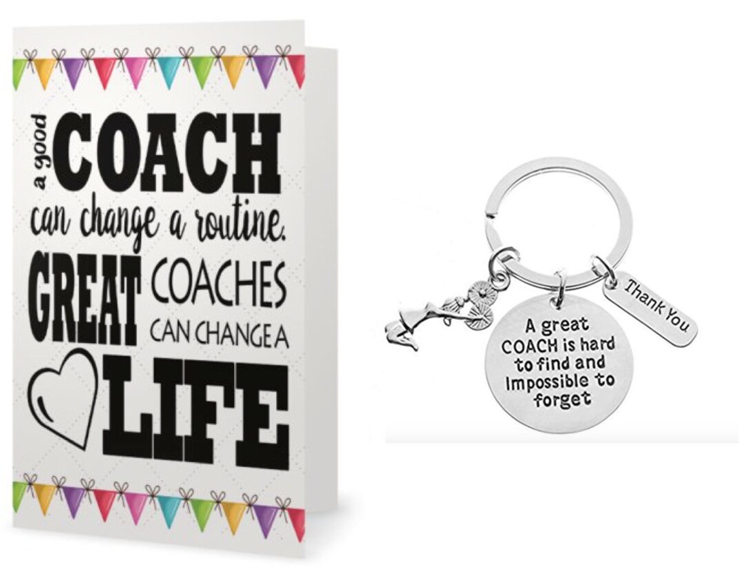 Cheer Coach Keychain & Card Gift Set, Cheerleading Gift, Great Coach is ...