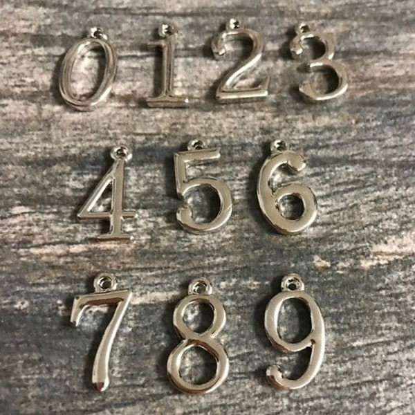 Number Charms - Etsy