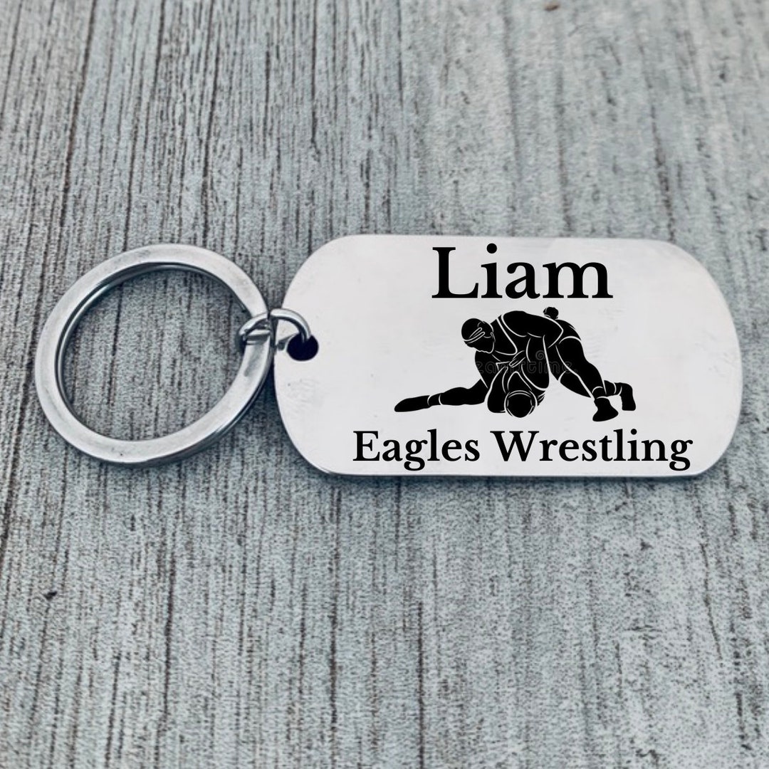 Personalized Wrestling Keychain, Custom Engraved Wrestling Gifts for ...