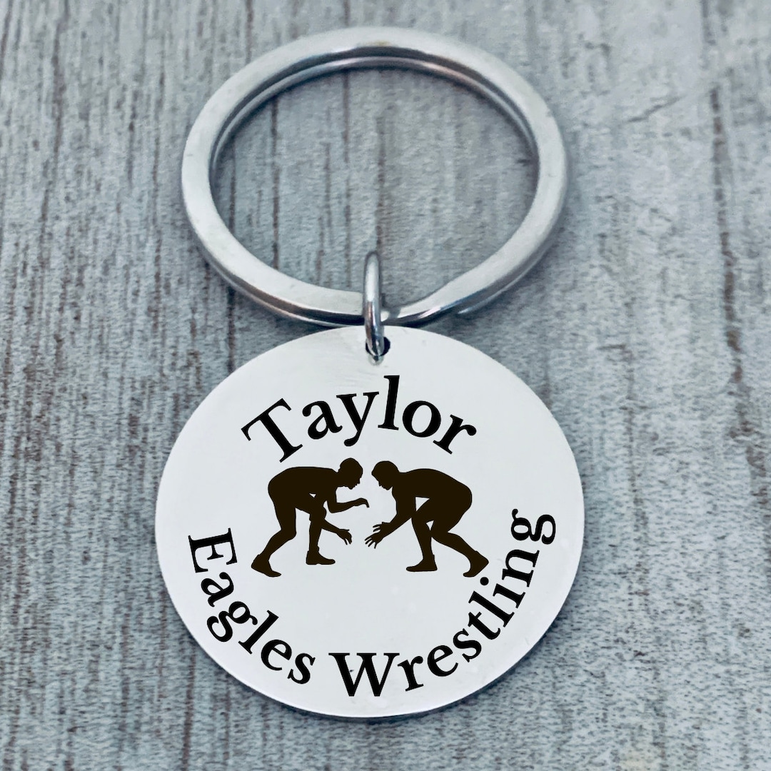 Personalized Wrestling Keychain, Custom Engraved Wrestling Gifts for ...