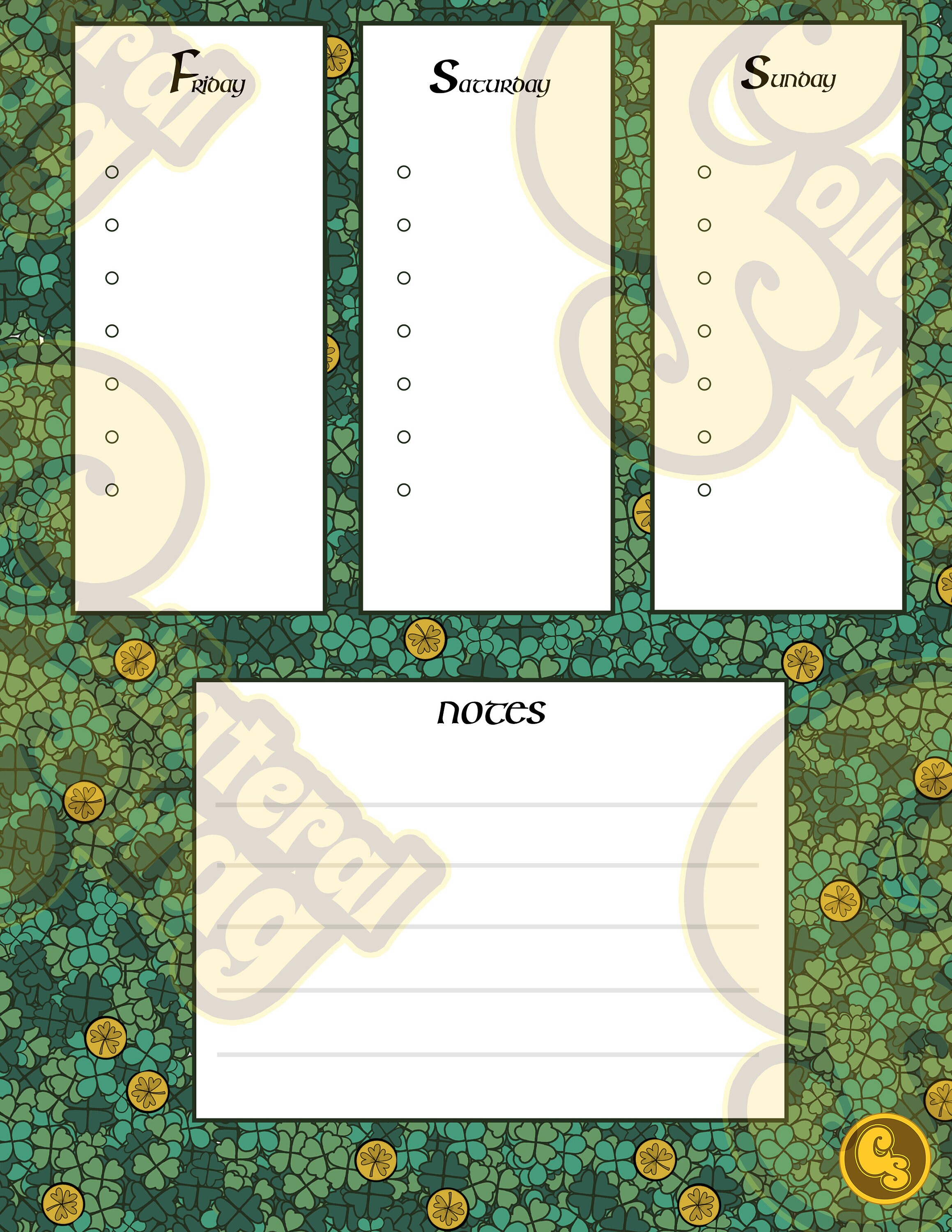Lucky Shamrocks Printable Bullet Journal Pages Download - Etsy