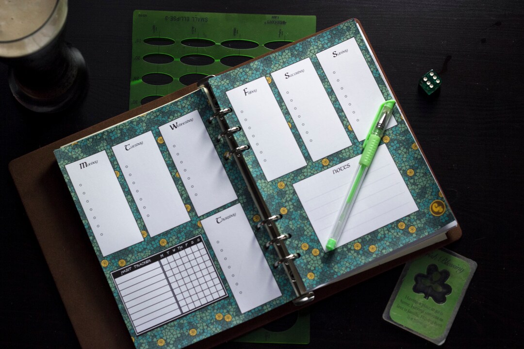 Lucky Shamrocks Printable Bullet Journal Pages - Download - Etsy