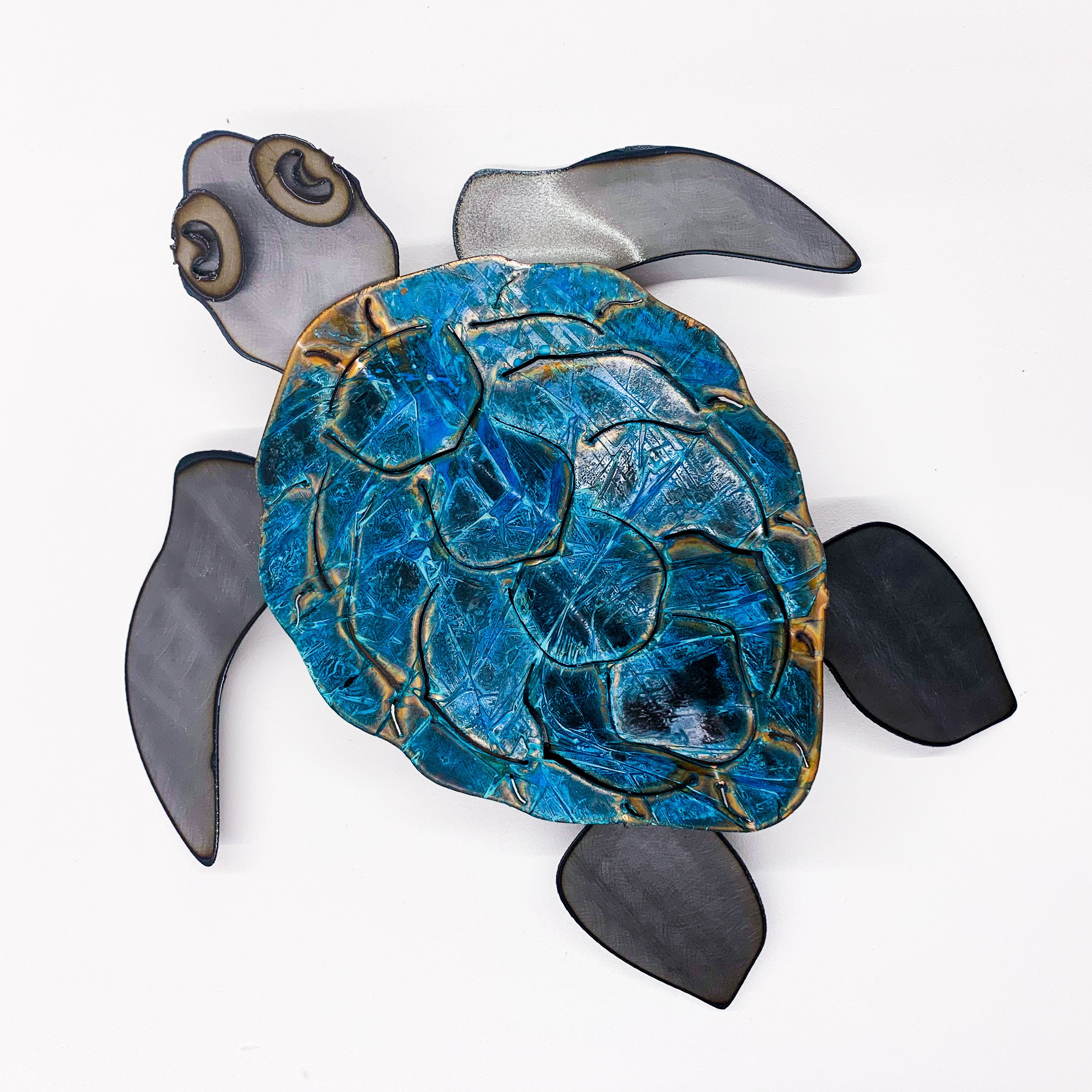 Sea Turtle Torch Cut Copper on Steel Wall Hanging. - Etsy