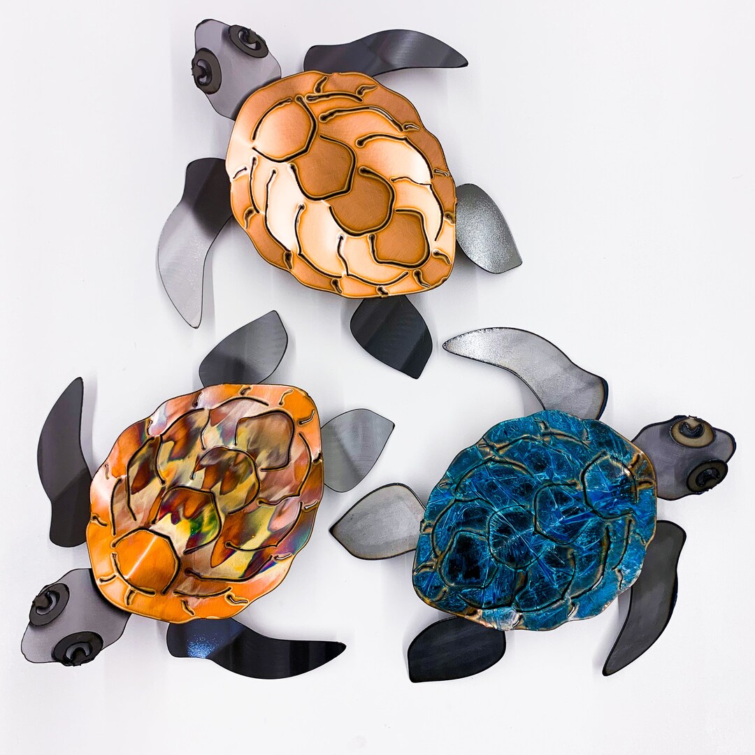 Sea Turtle - Torch Cut Copper on Steel Wall Hanging. - Etsy