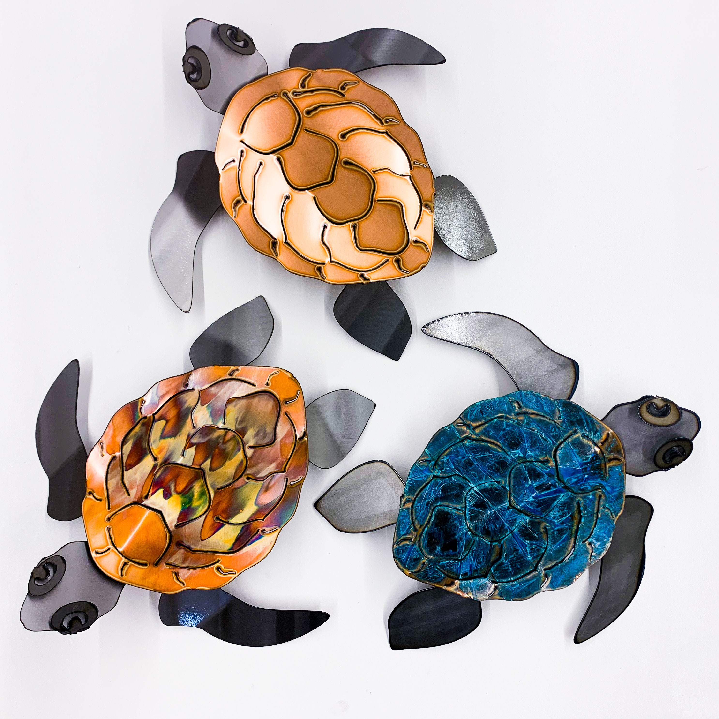 Sea Turtle Torch Cut Copper on Steel Wall Hanging. - Etsy