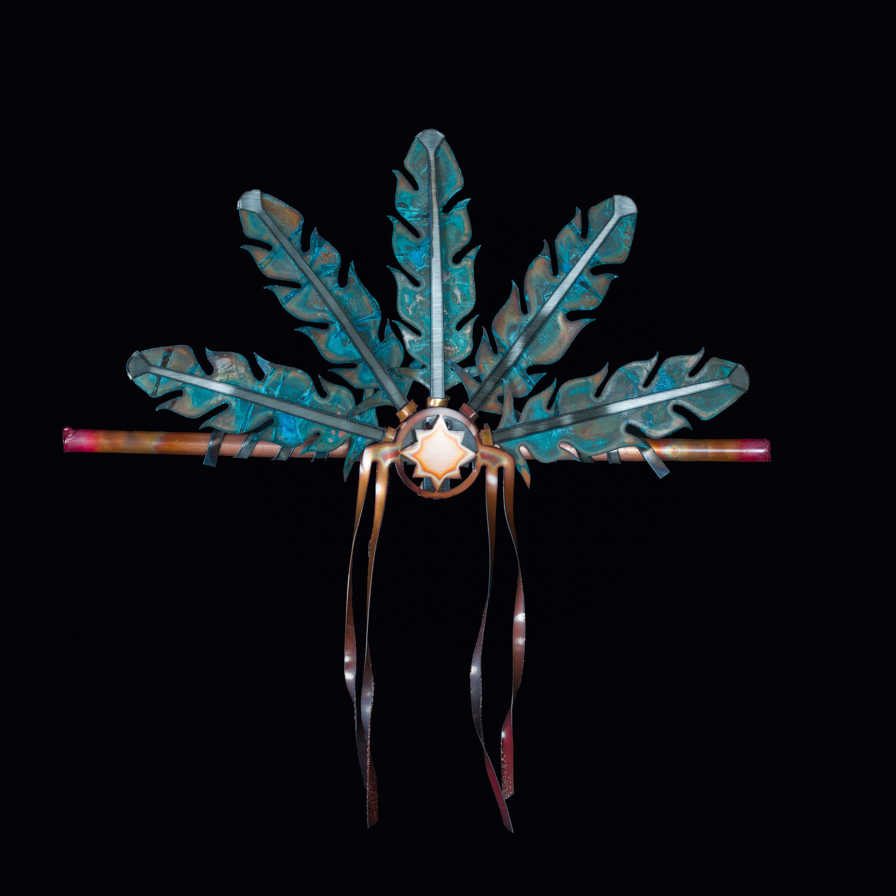 Native Dance Fan Torch Cut Copper on Steel Wall Hangings. - Etsy