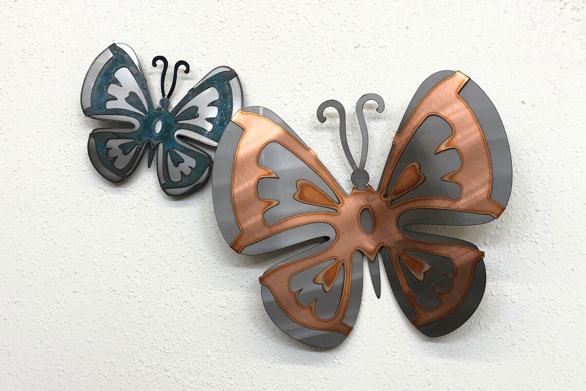 Skipper Butterfly Torch Cut Copper on Steel Wall Hanging. - Etsy