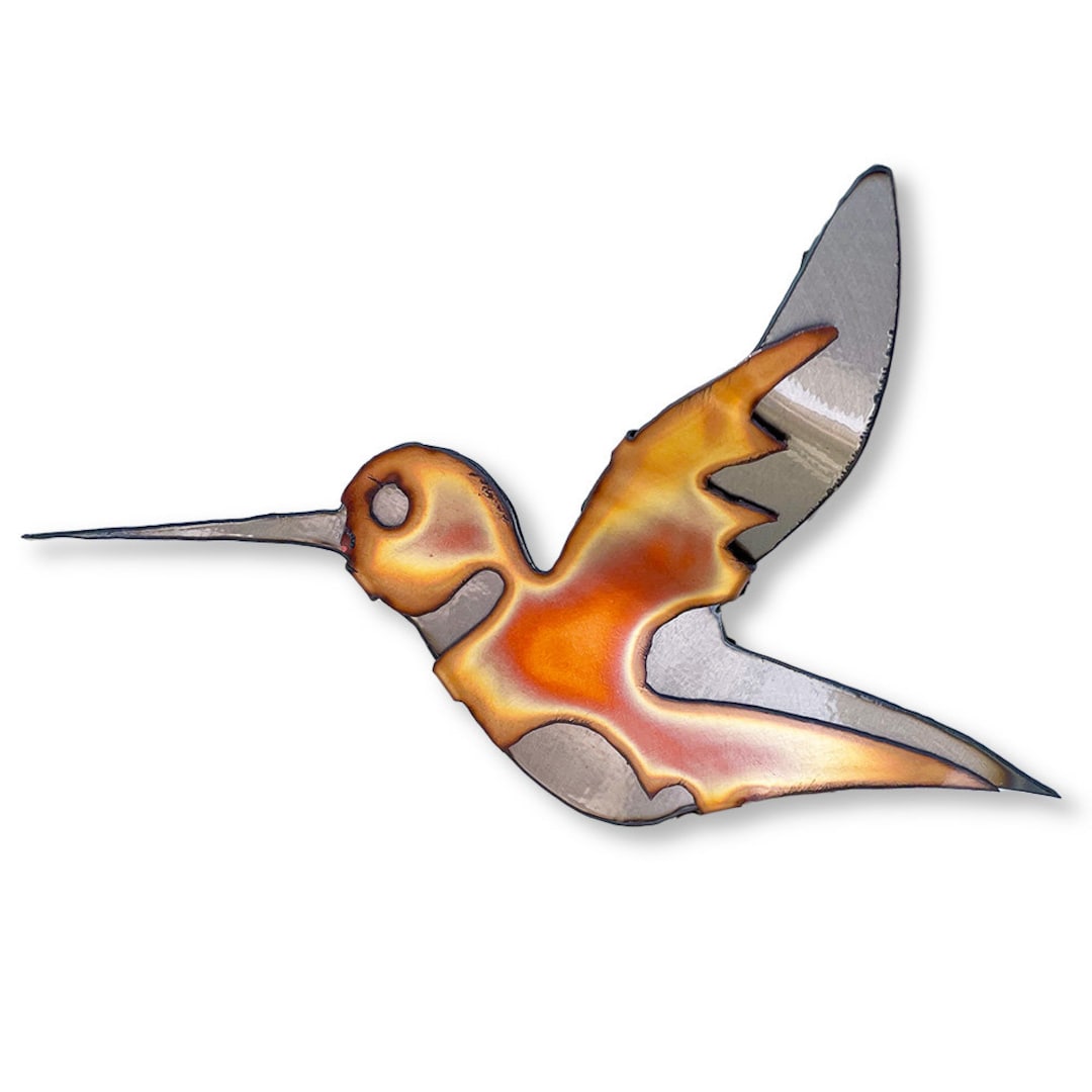 Hummingbird - Torch Cut Copper on Steel Wall Hanging. - Etsy