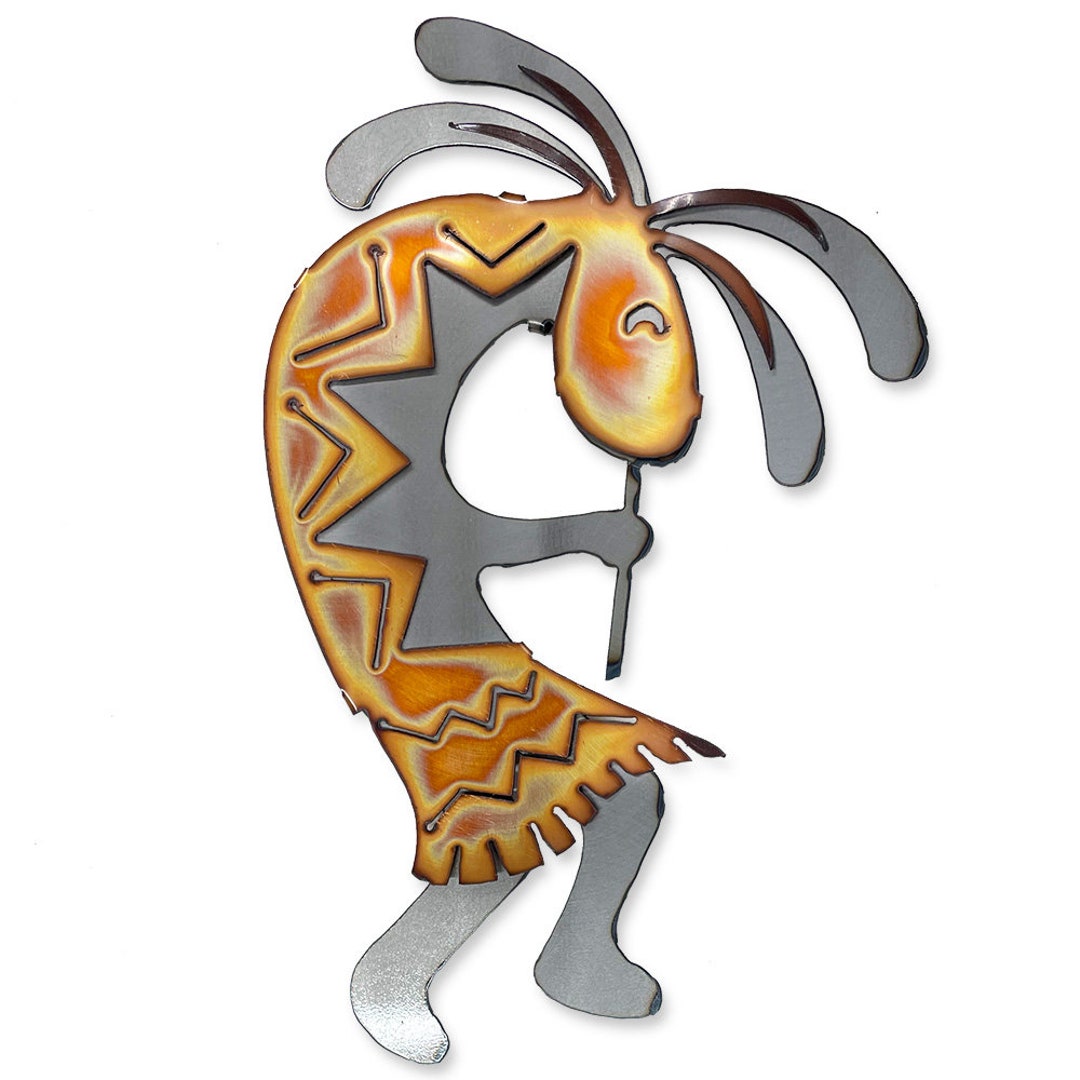 Kokopelli (flute Down) - Torch Cut Copper on Steel Wall Hanging. - Etsy
