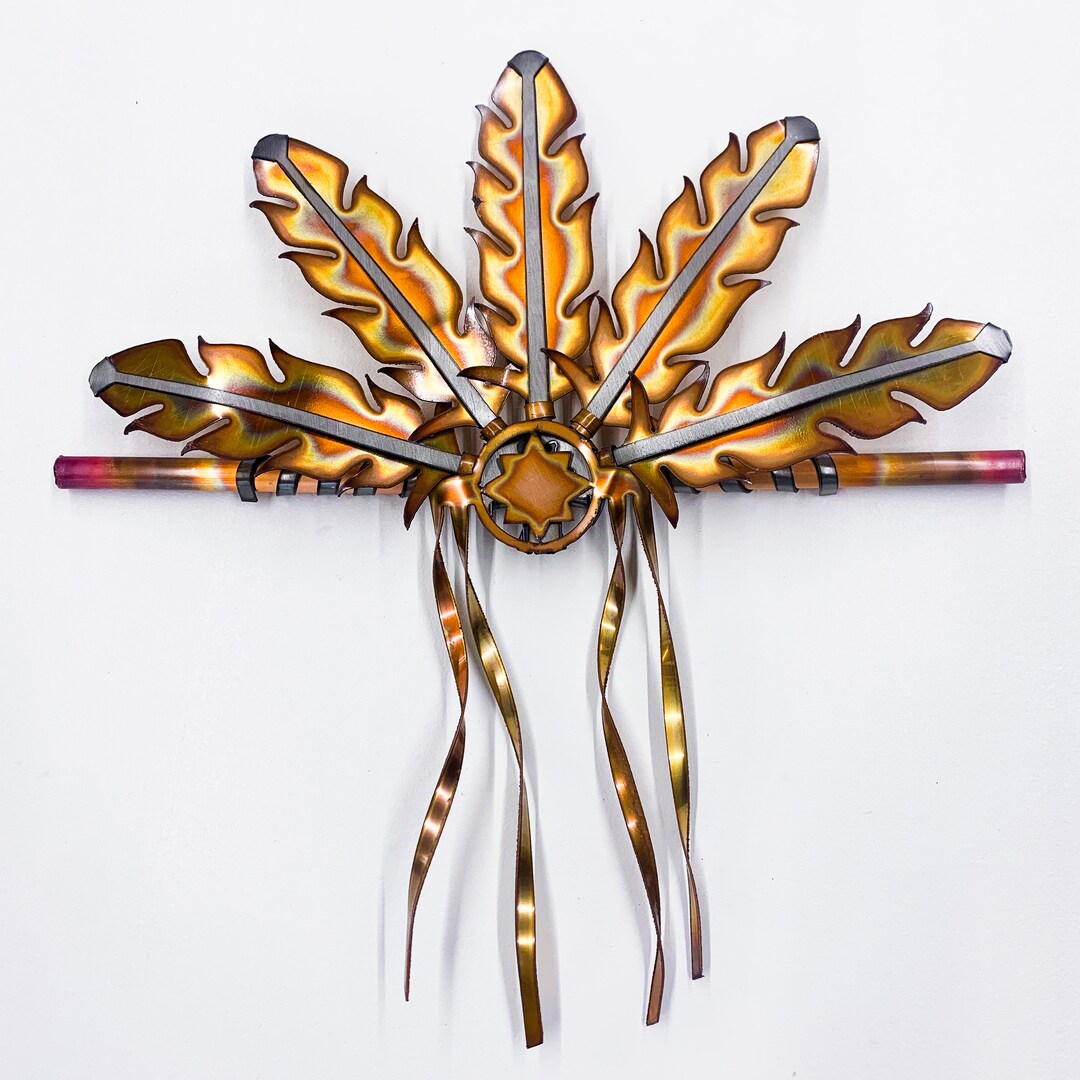 Native Dance Fan - Torch Cut Copper on Steel Wall Hangings. - Etsy