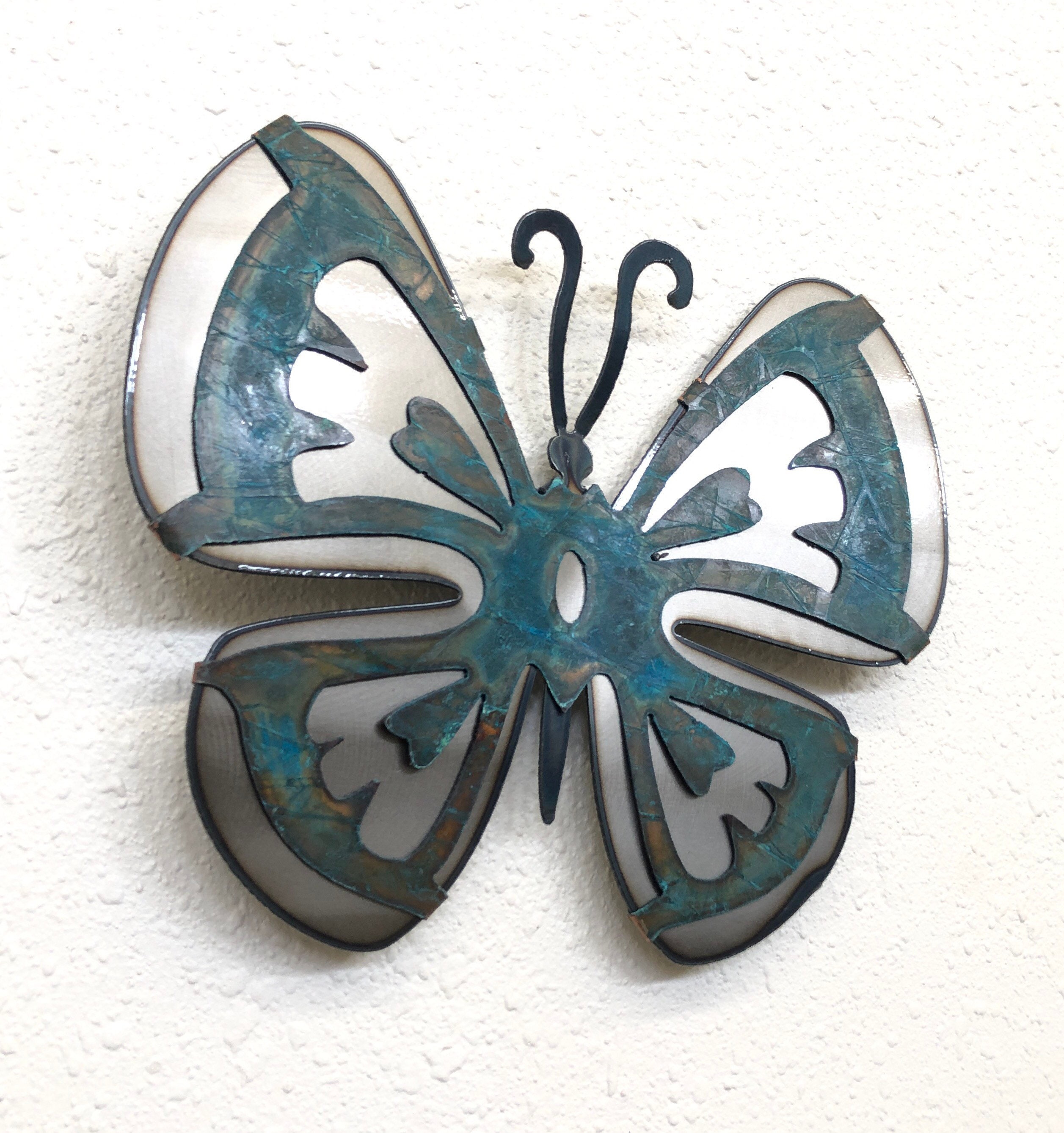 Skipper Butterfly Torch cut copper on steel wall hanging. | Etsy
