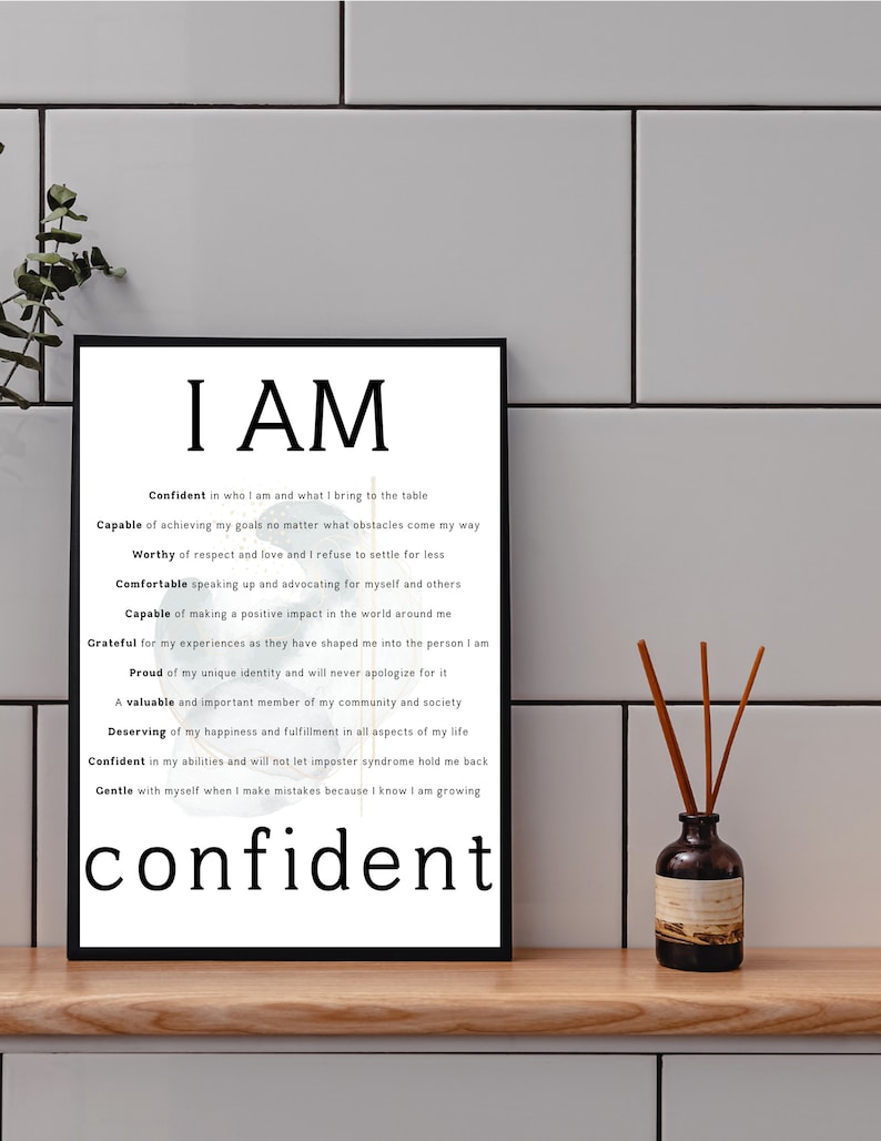 PRINTABLE Positive Affirmation Wall Art Print for Self - Etsy