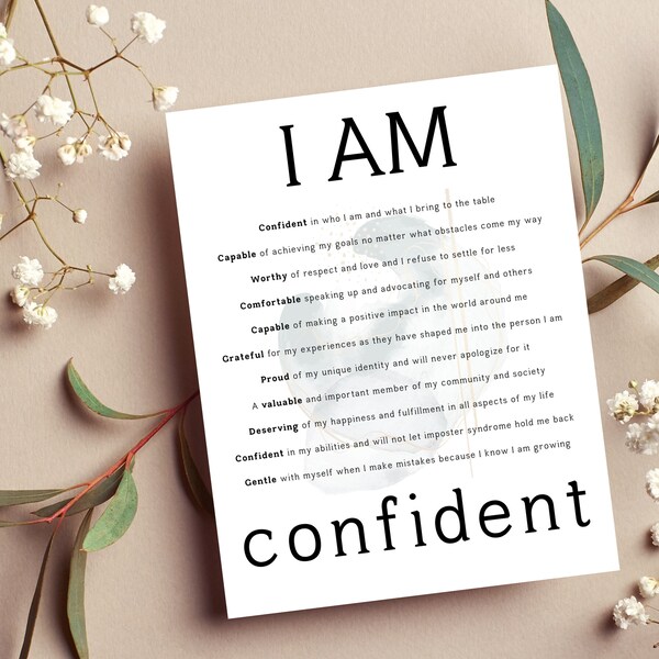 Confidence Poster - Etsy